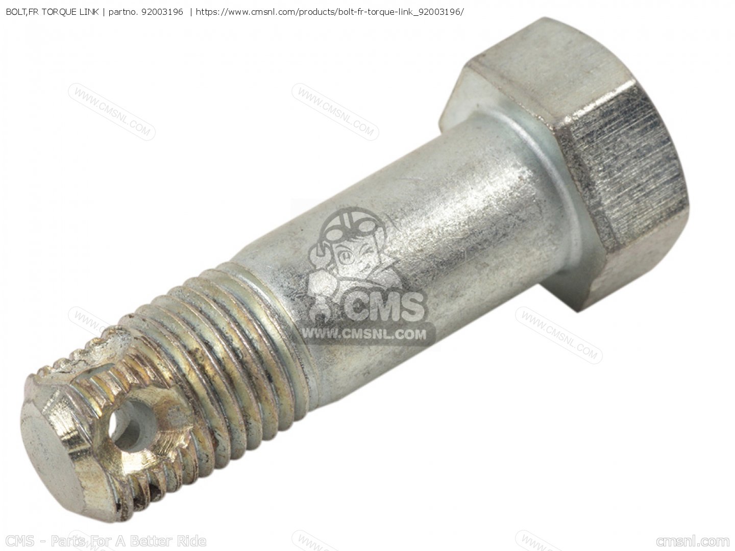 92003196: BOLT,FR TORQUE LINK Kawasaki - buy the 92003-196 at CMSNL