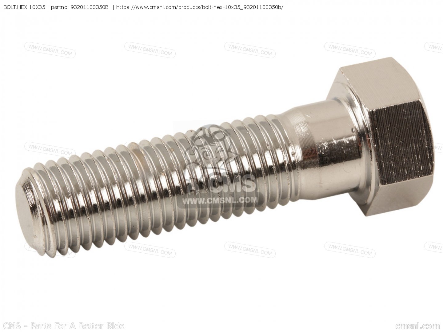 93201100350B: BOLT,HEX 10X35 Honda - buy the 93201-100350B at CMSNL