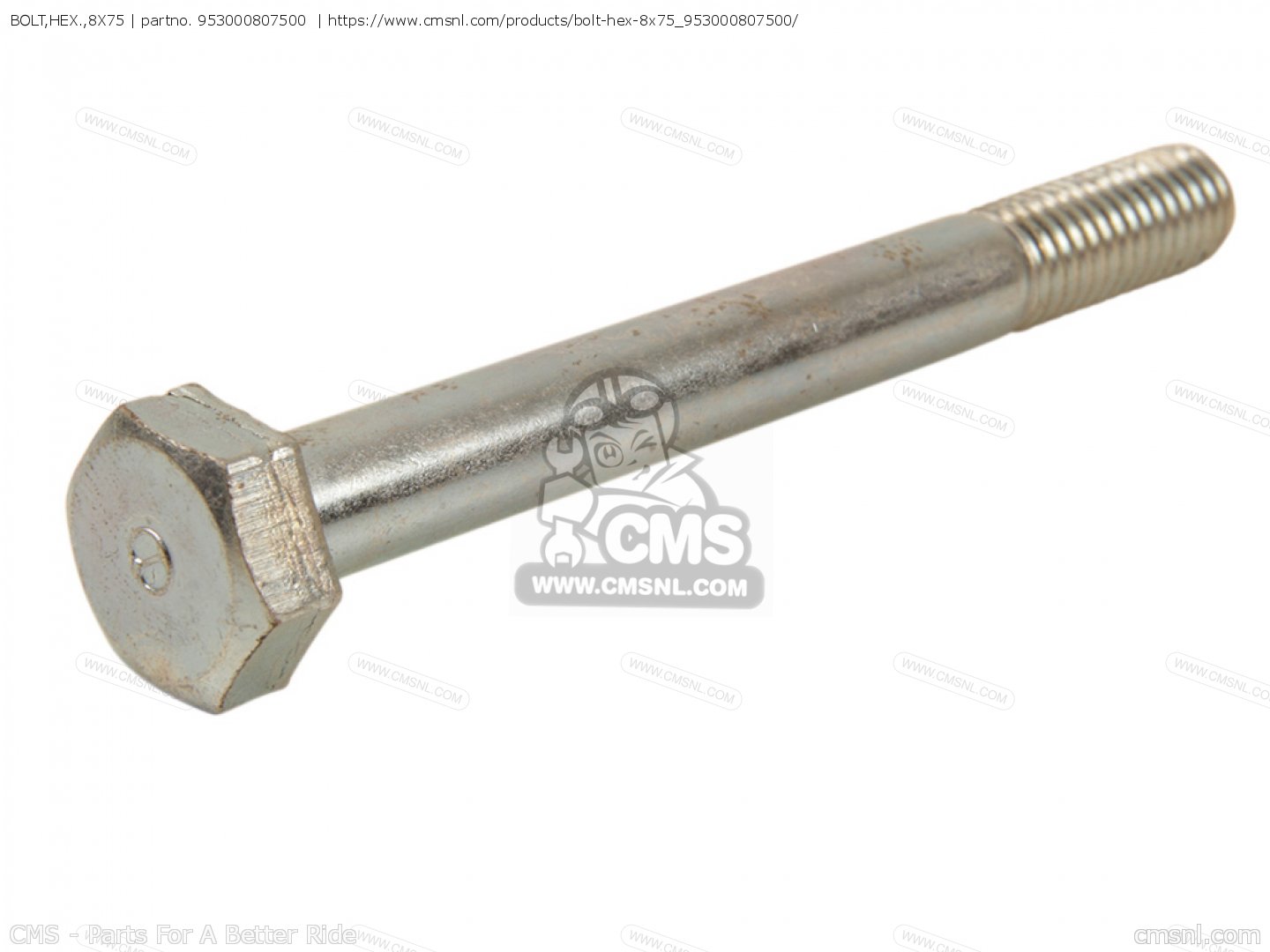 953000807500: Bolt,hex.,8x75 Honda - buy the 95300-0807500 at CMSNL