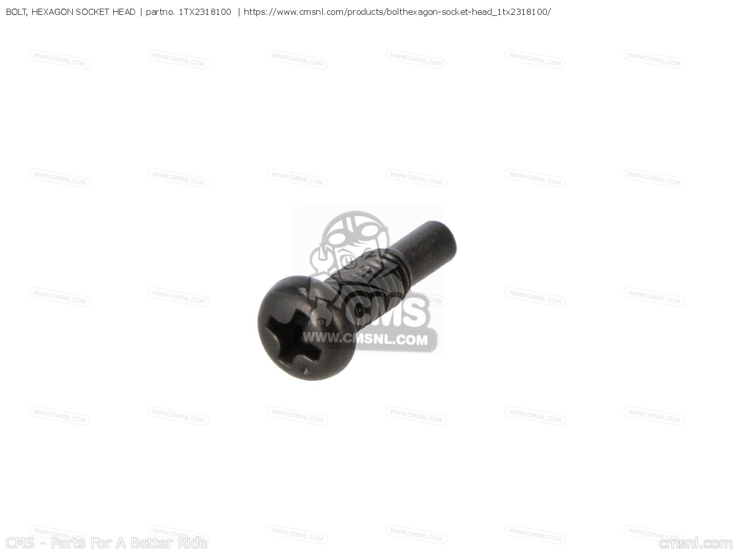 1TX2318100: Bolt, Hexagon Socket Head Yamaha - buy the 1TX-23181-00-00 ...
