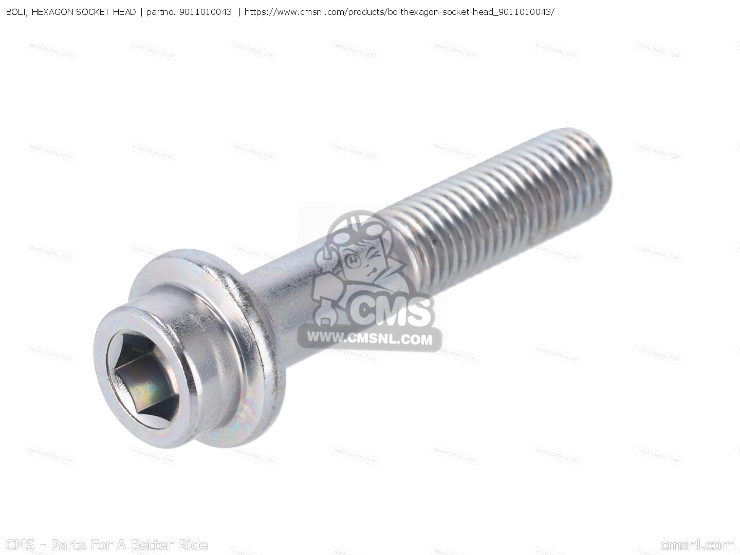 9011010043: Bolt, Hexagon Socket Head Yamaha - buy the 90110-10043 at CMSNL