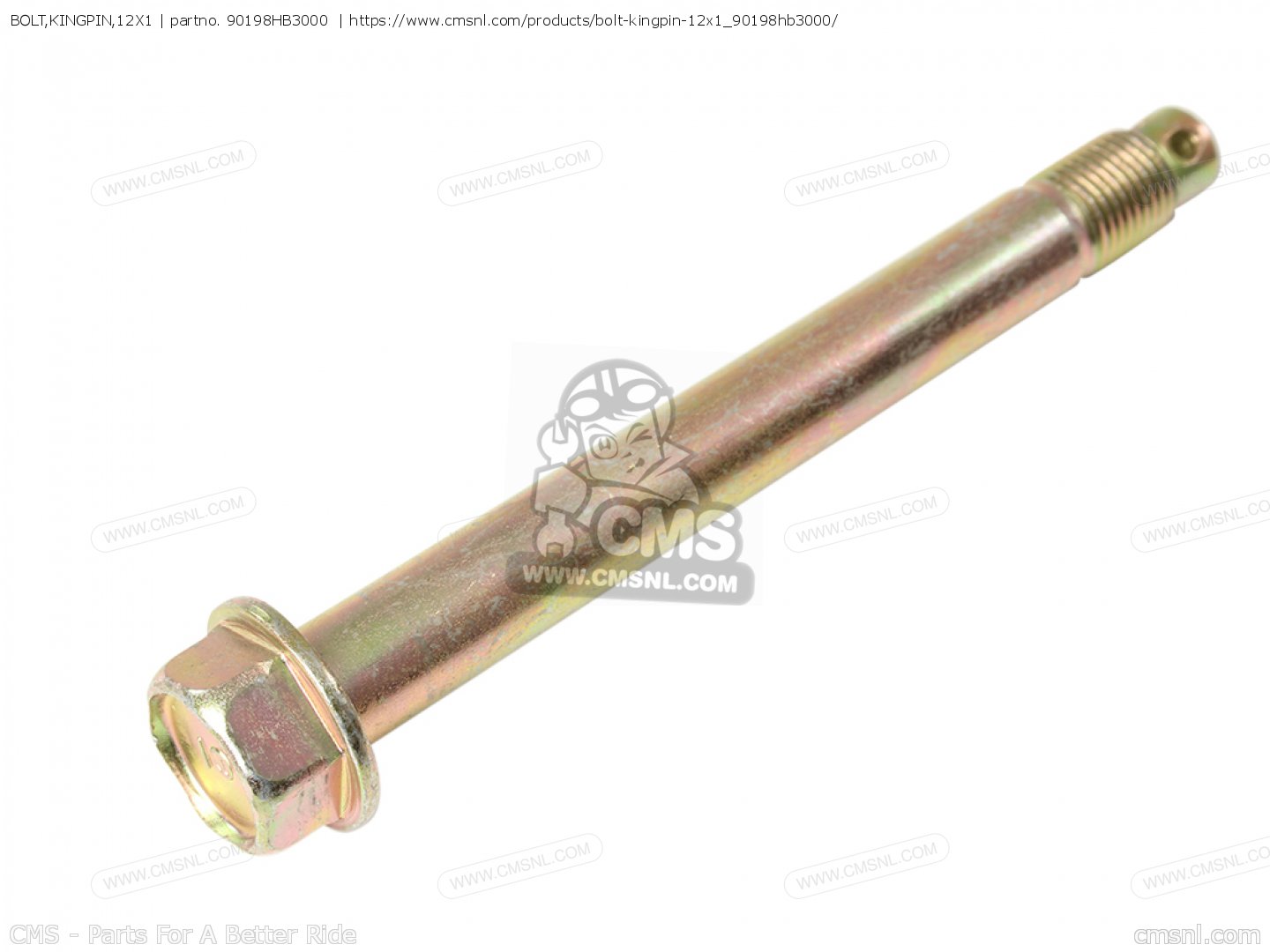 90198HB3000: BOLT,KINGPIN,12X1 Honda - buy the 90198-HB3-000 at CMSNL
