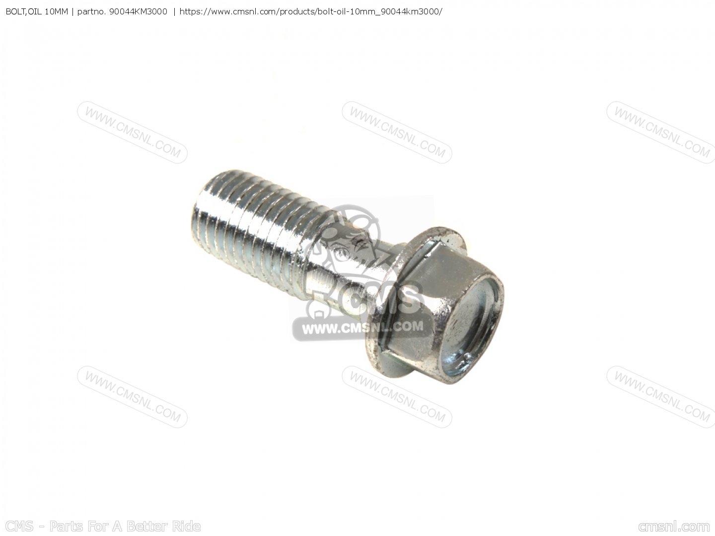 90044KM3000: BOLT,OIL 10MM Honda - buy the 90044-KM3-000 at CMSNL