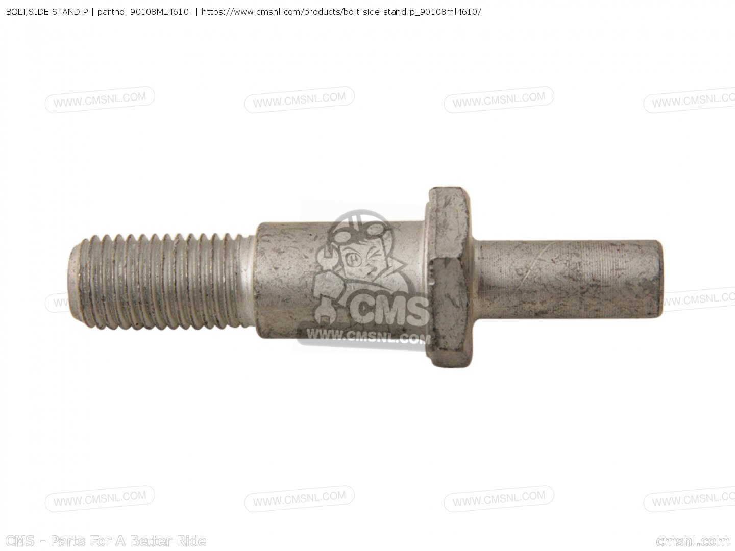 90108ML4610: Bolt,side Stand P Honda - buy the 90108-ML4-610 at CMSNL