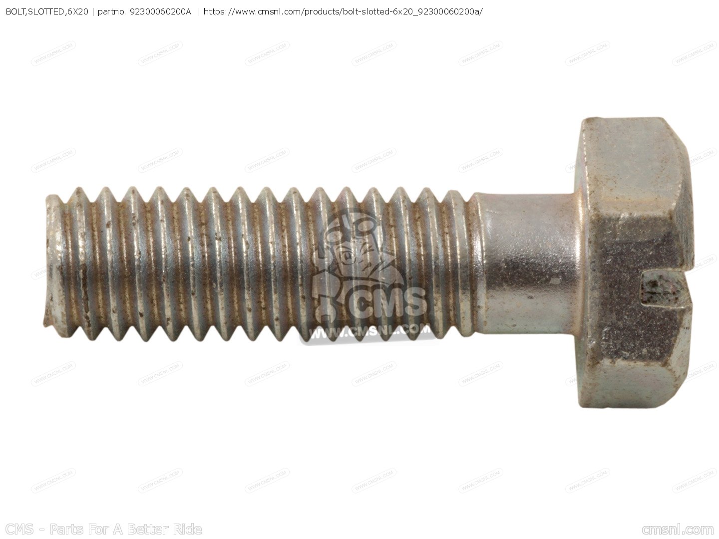 92300060200A: Bolt,slotted,6x20 Honda - buy the 92300-060200A at CMSNL