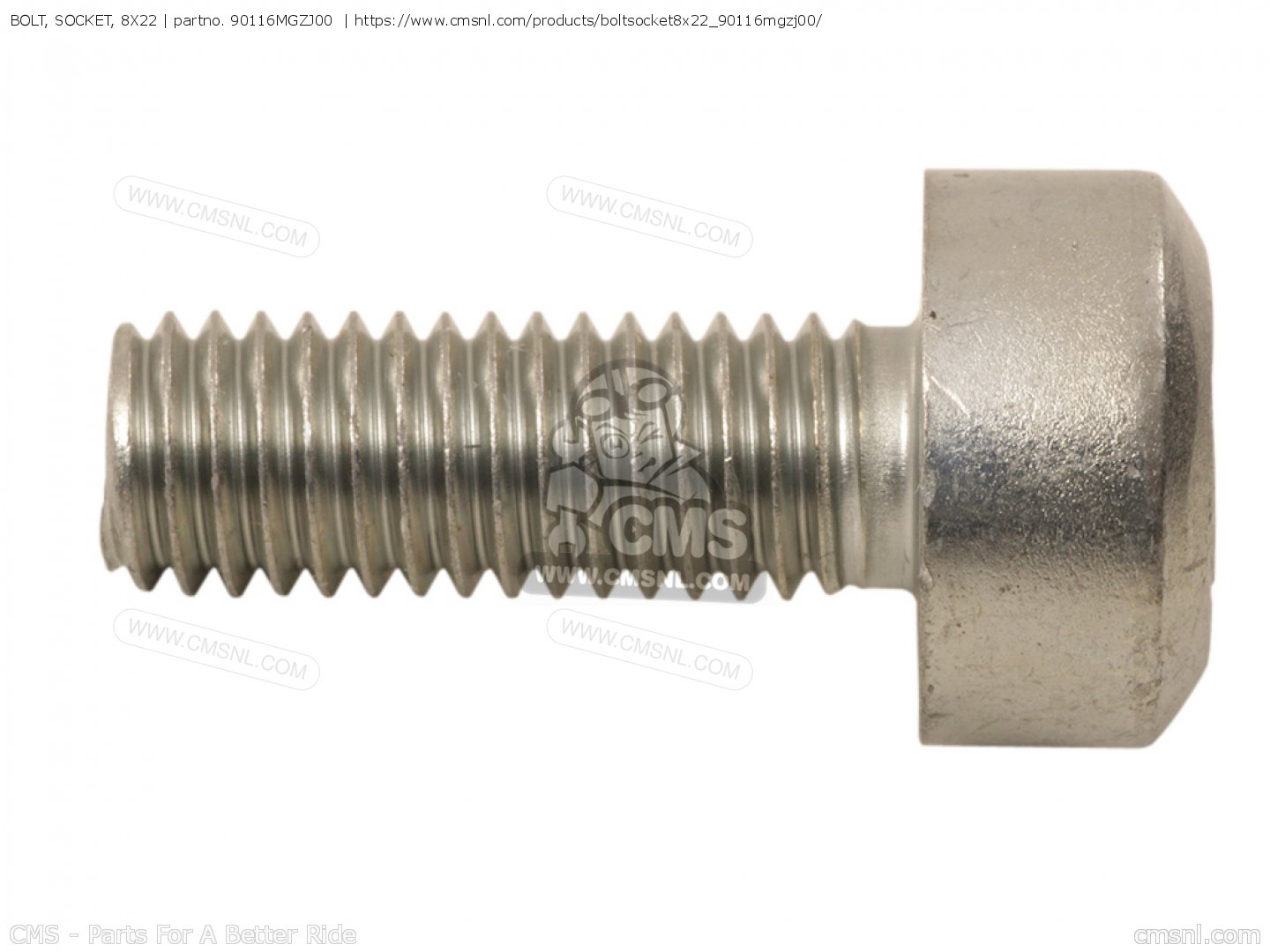 90116MGZJ00: Bolt,socket 8x22 Honda - buy the 90116-MGZ-J00 at CMSNL
