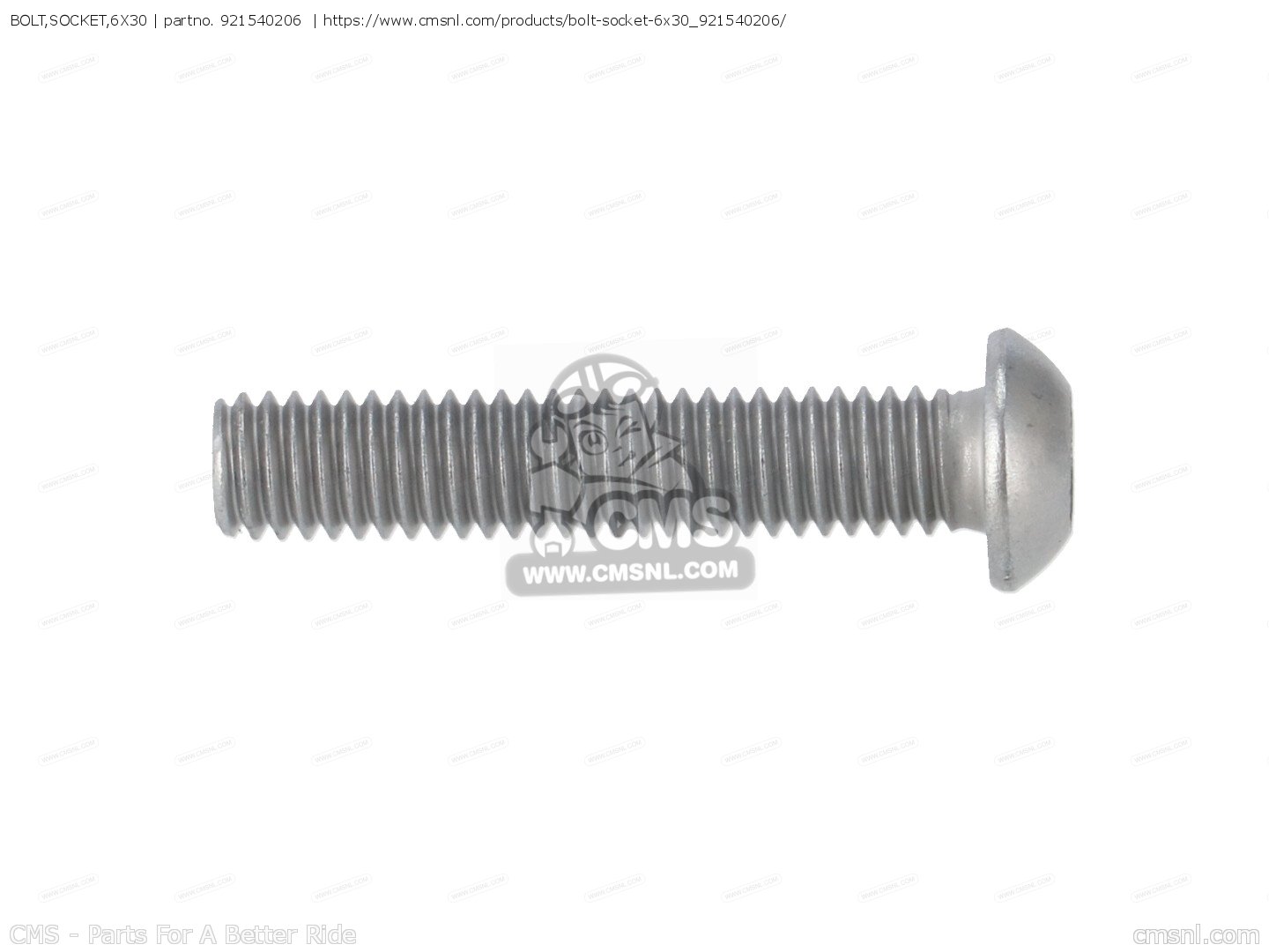 921540206: BOLT,SOCKET,6X30 Kawasaki - buy the 92154-0206 at CMSNL