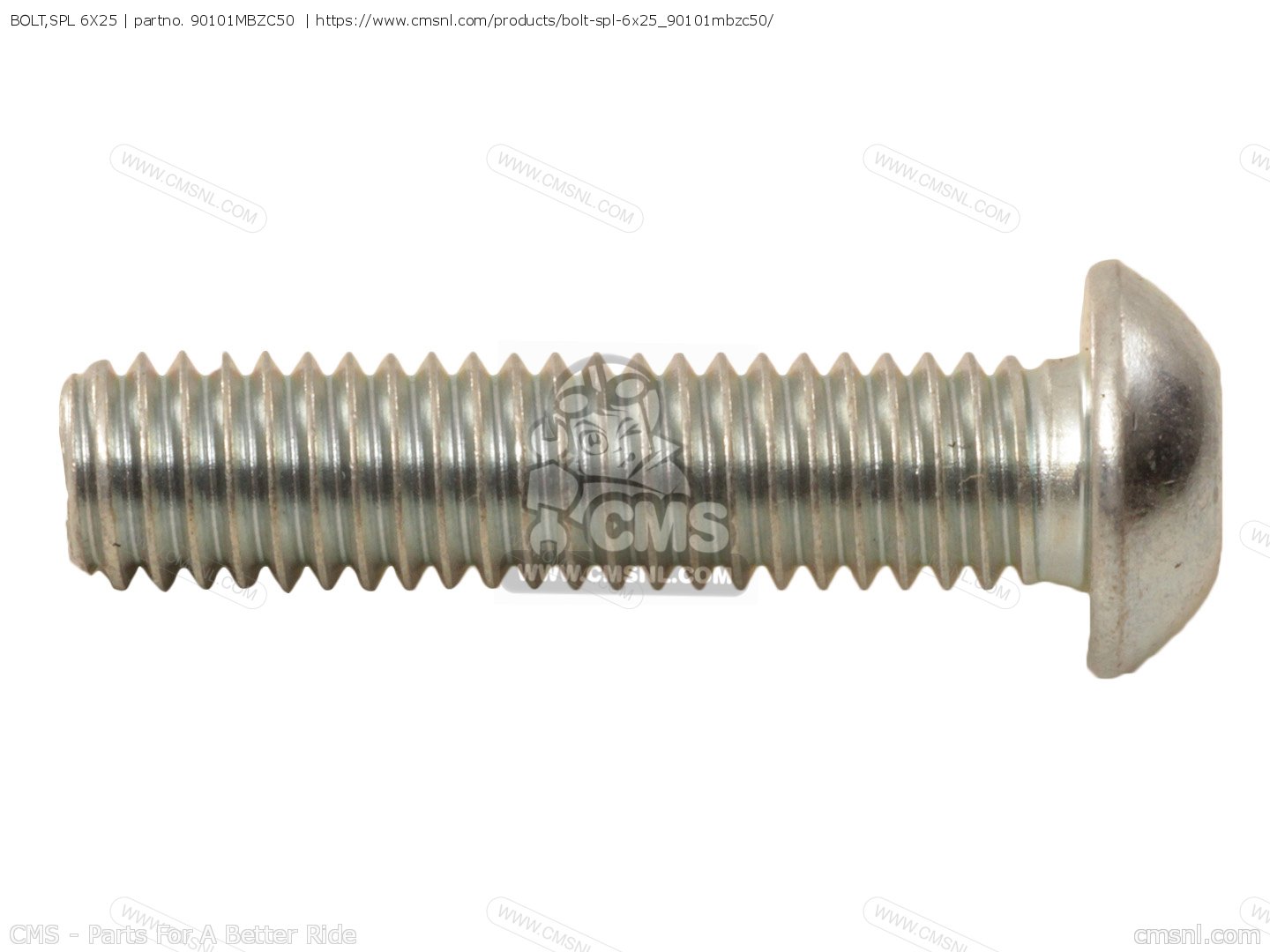 90101MBZC50: Bolt,spl 6x25 Honda - buy the 90101-MBZ-C50 at CMSNL