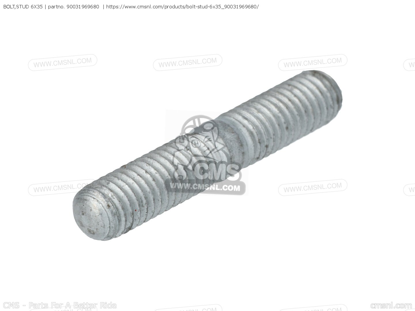 90031969680: Bolt,stud 6x35 Honda - buy the 90031-969-680 at CMSNL