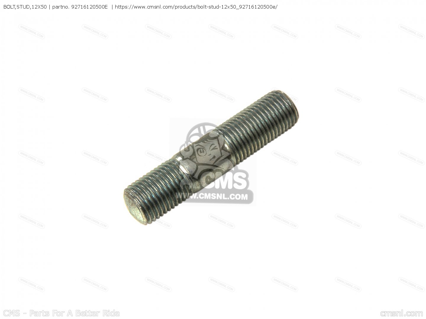 92716120500E: BOLT,STUD,12X50 Honda - buy the 92716-120500E at CMSNL