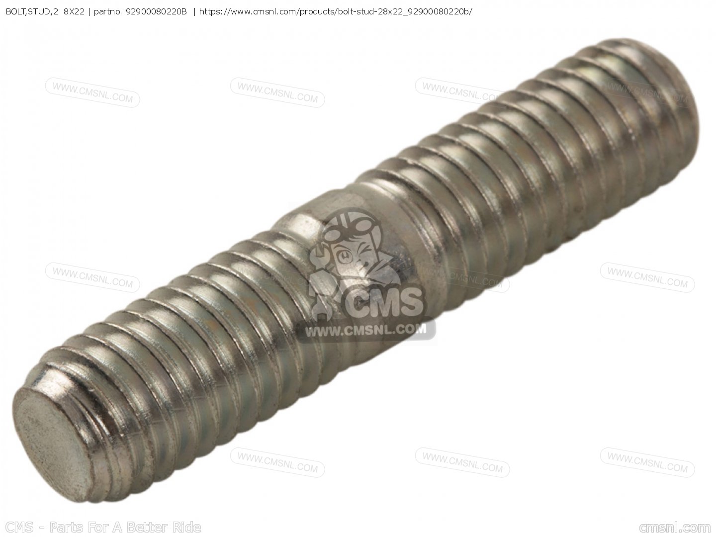 92900080220B: BOLT,STUD,2 8X22 Honda - buy the 92900-080220B at CMSNL