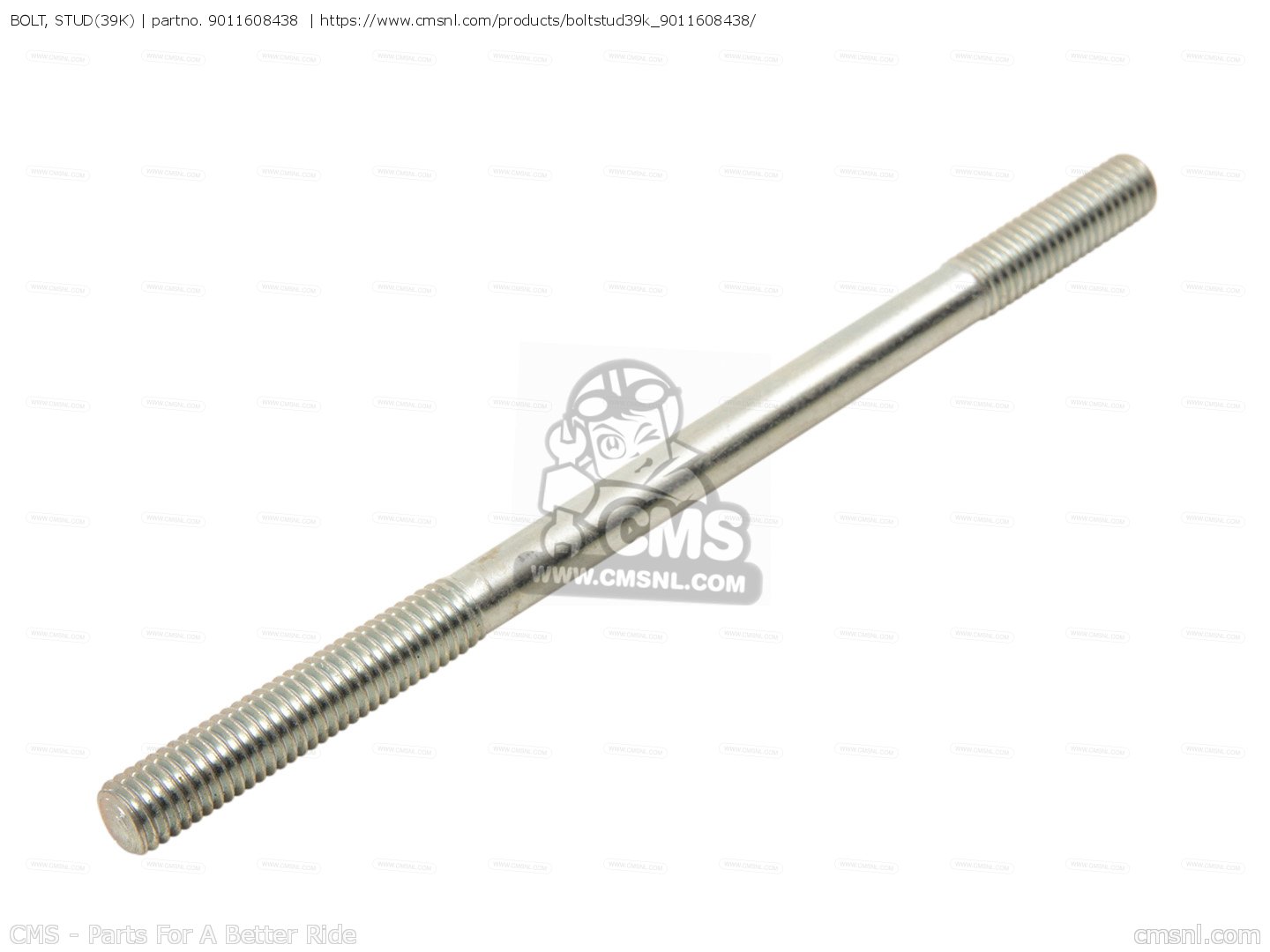 9011608438: Bolt, Stud(39k) Yamaha - buy the 90116-08438-00 at CMSNL