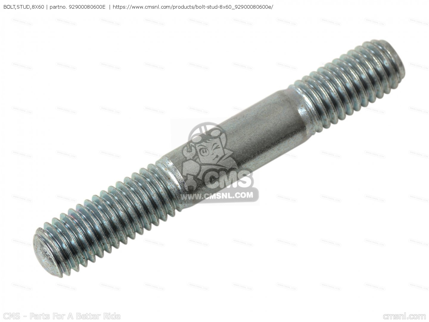 92900080600E: BOLT,STUD,8X60 Honda - buy the 92900-080600E at CMSNL