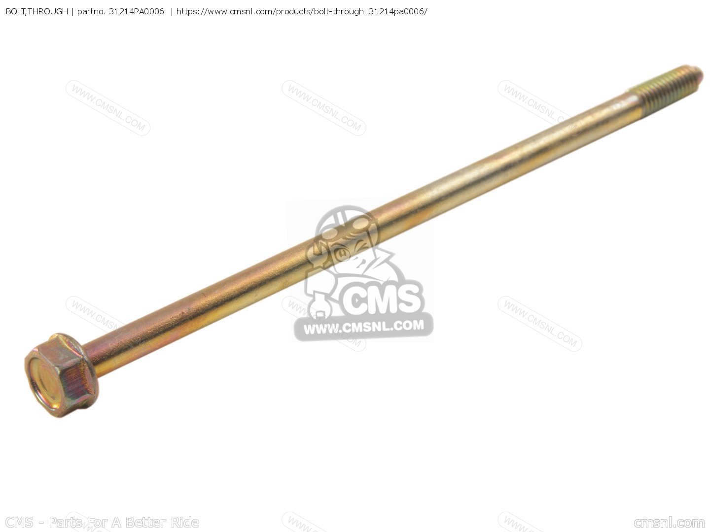 31214PA0006: BOLT,THROUGH Honda - buy the 31214-PA0-006 at CMSNL