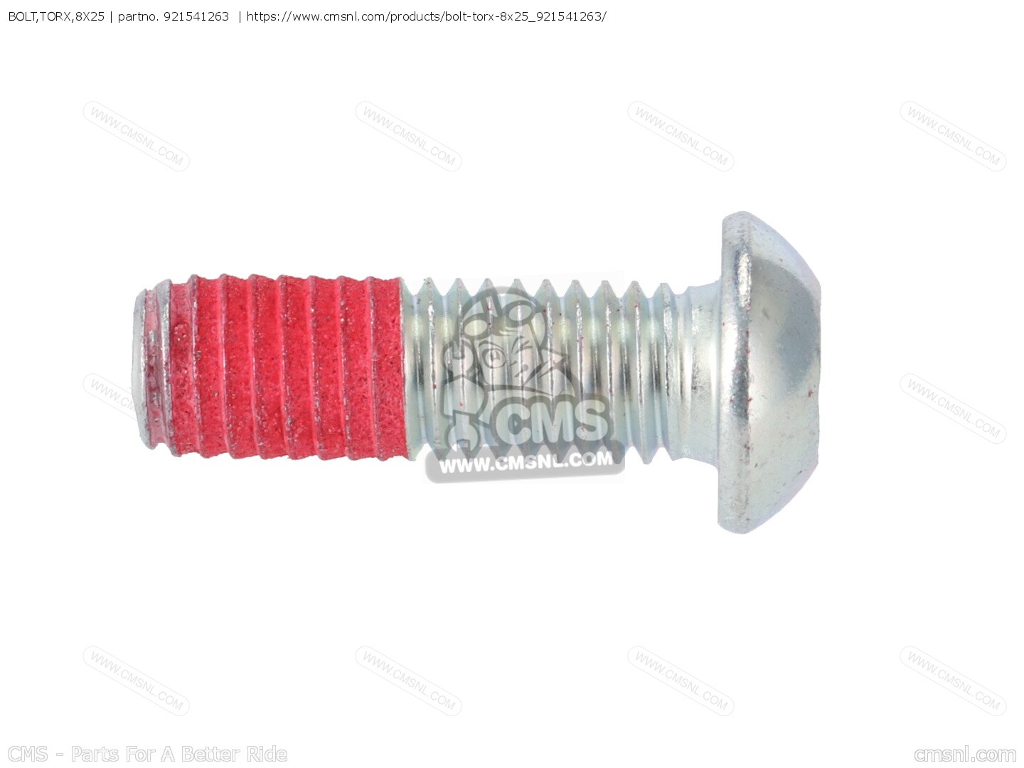 921541263: Bolt,torx,8x25 Kawasaki - buy the 92154-1263 at CMSNL