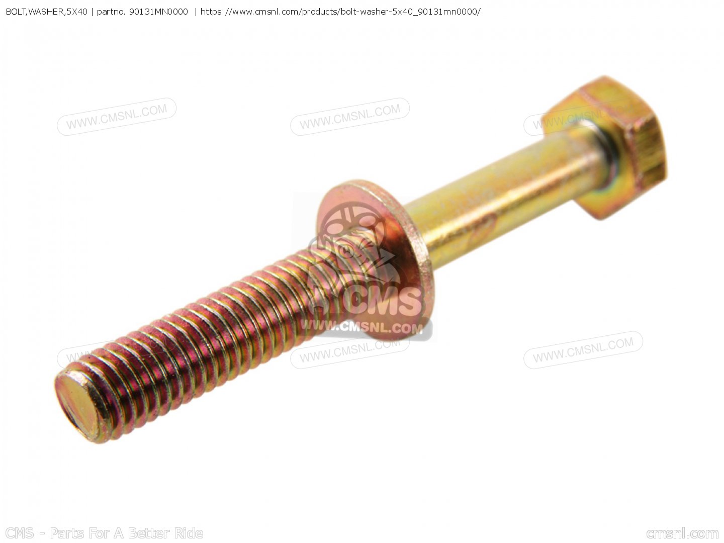 90131MN0000: BOLT,WASHER,5X40 Honda - buy the 90131-MN0-000 at CMSNL