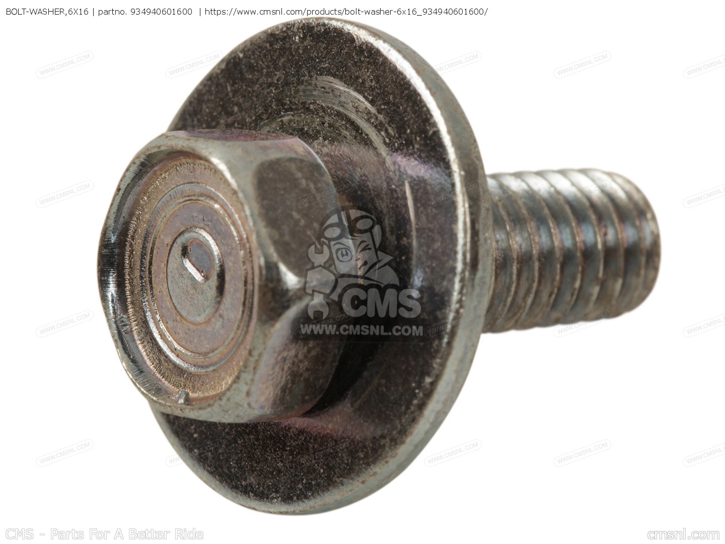934940601600: BOLT-WASHER,6X16 Honda - buy the 93494-0601600 at CMSNL
