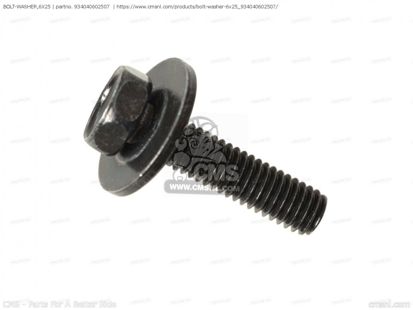 934040602507: BOLT-WASHER,6X25 Honda - buy the 93404-0602507 at CMSNL