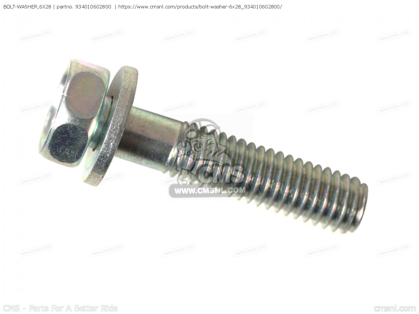 934010602800: BOLT-WASHER,6X28 Honda - buy the 93401-0602800 at CMSNL