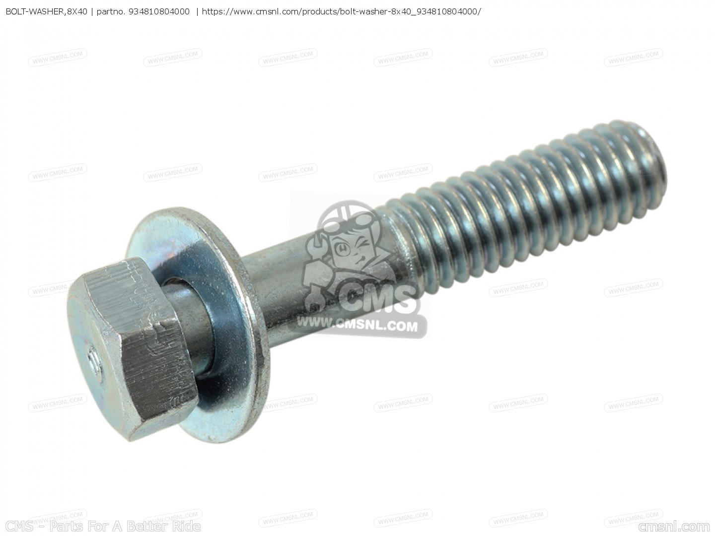 934810804000: BOLT-WASHER,8X40 Honda - buy the 93481-0804000 at CMSNL