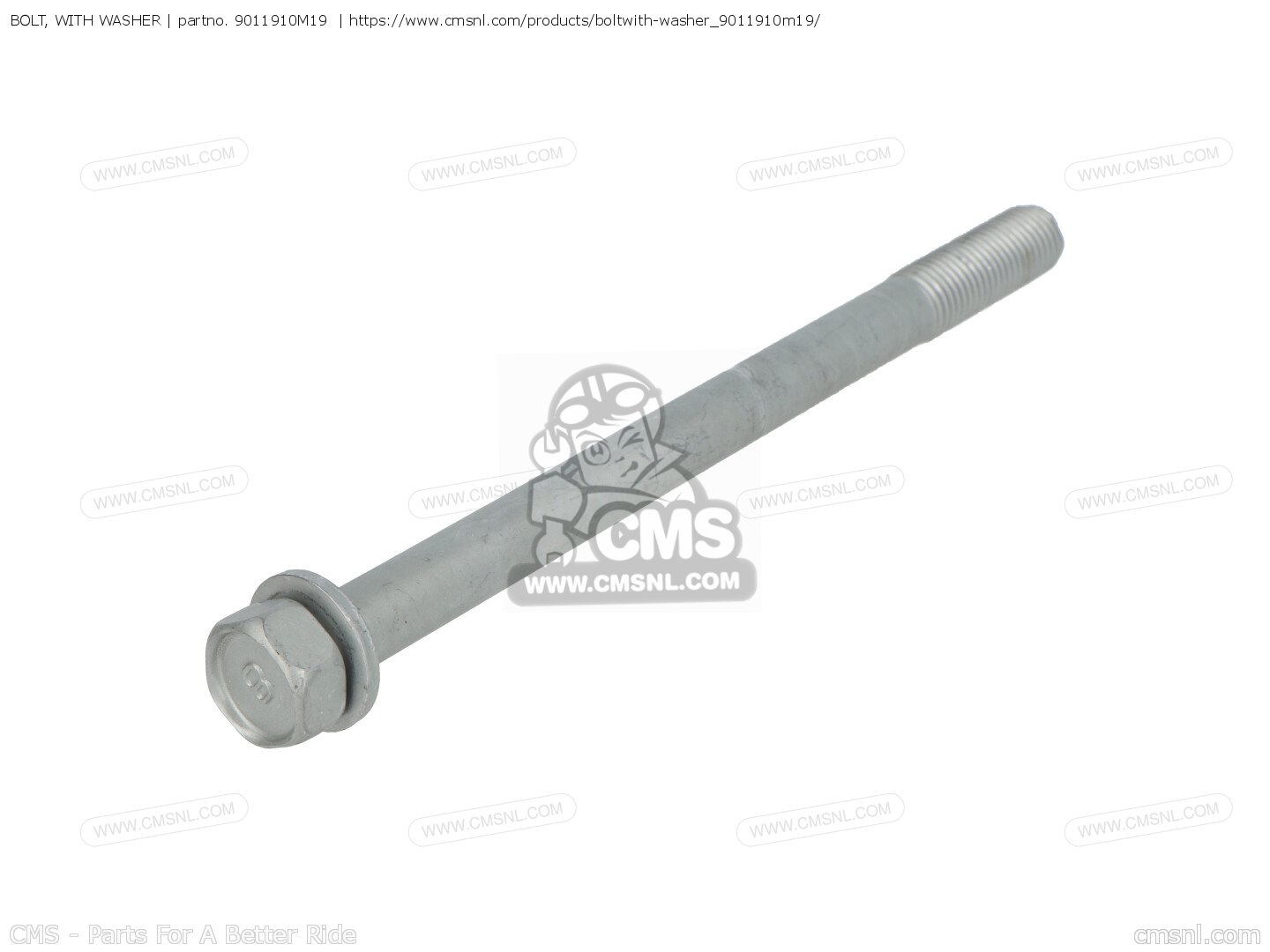 9011910M19: Bolt, With Washer Yamaha - buy the 90119-10M19 at CMSNL