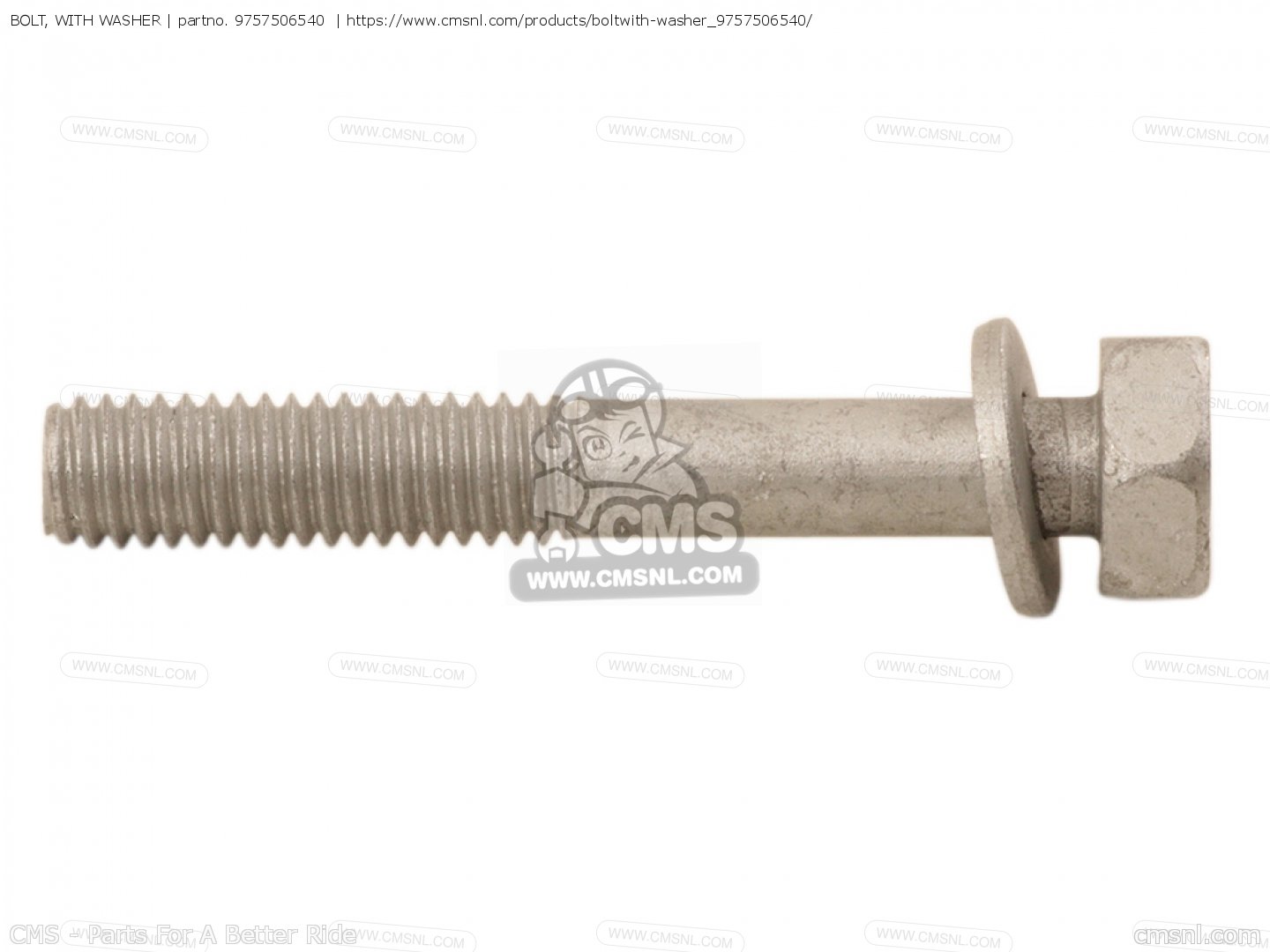 9757506540: Bolt, With Washer Yamaha - buy the 97575-06540 at CMSNL