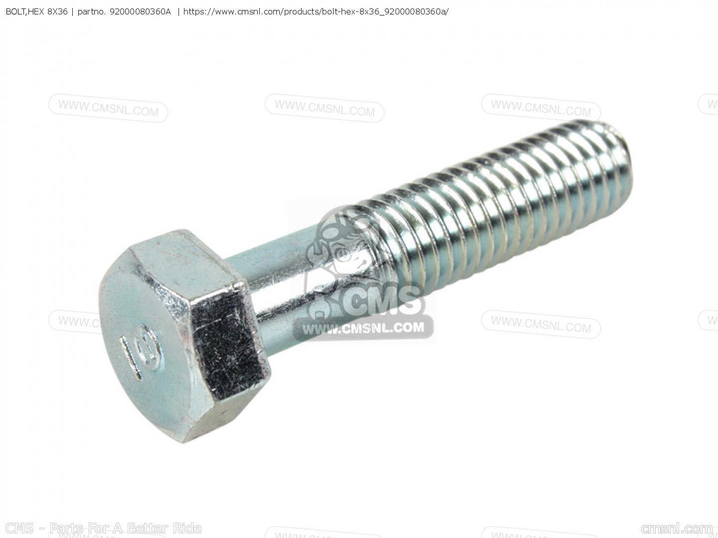 Boulon Hexagone 8X36 pour Honda - commander à CMSNL