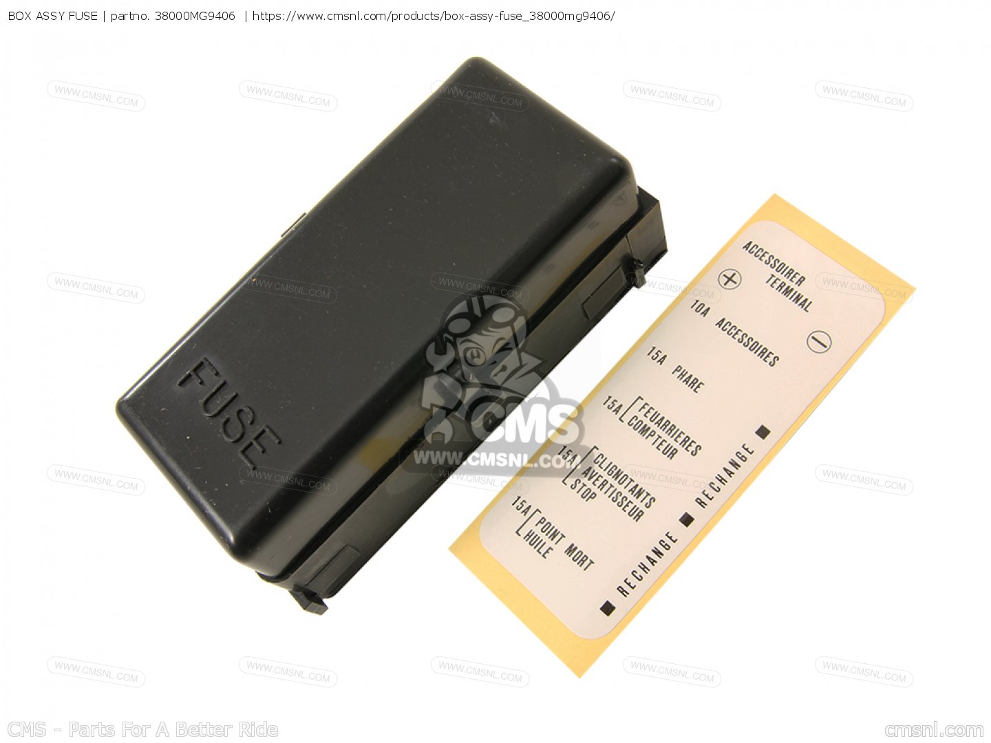 38000MG9406: BOX ASSY FUSE Honda - buy the 38000-MG9-406 at CMSNL