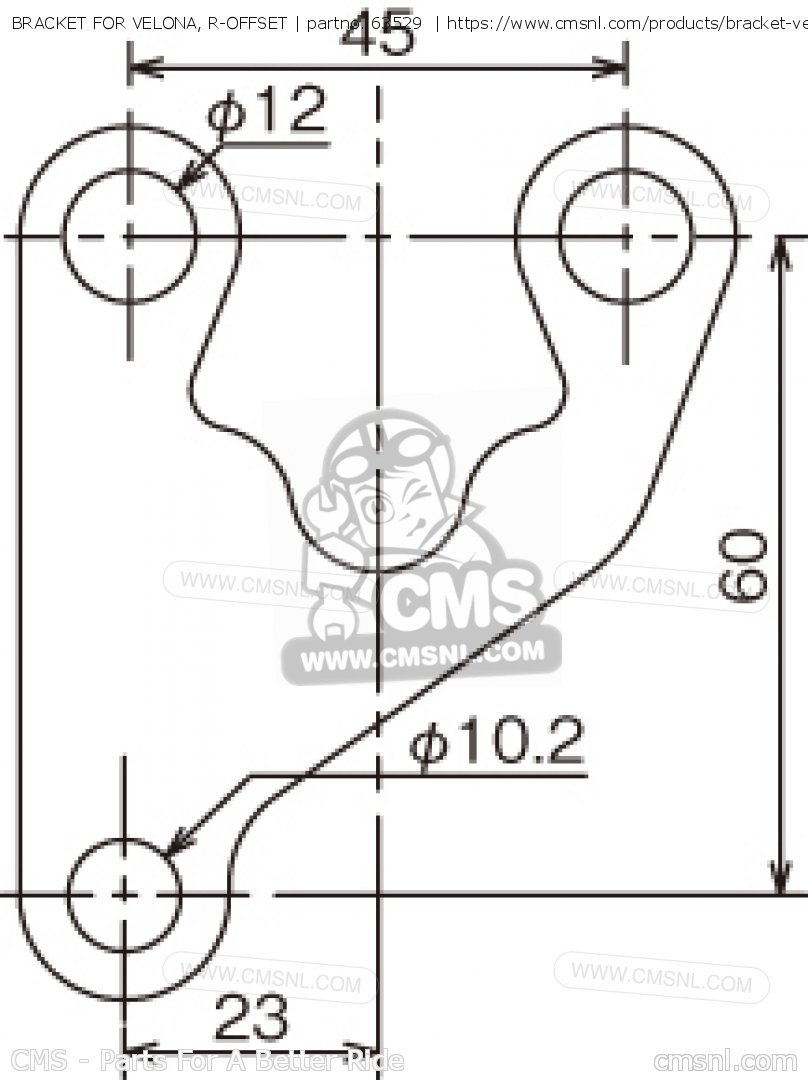 63529: Bracket For Velona, R-offset Daytona - buy the 63529 at CMSNL