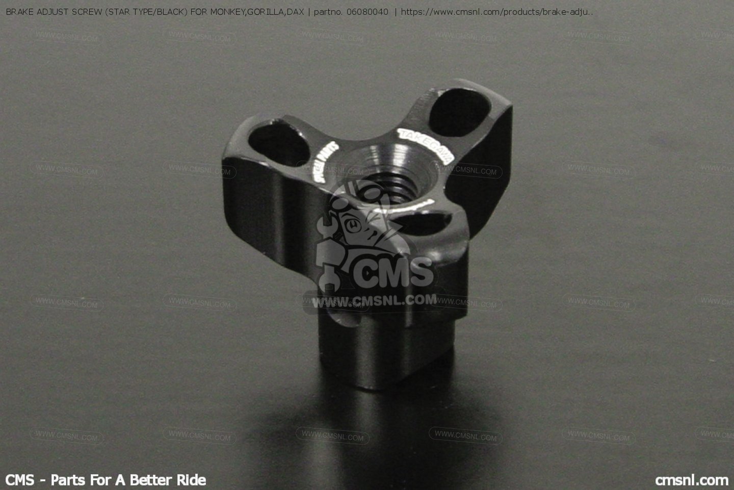 06080040: BRAKE ADJUST SCREW (STAR TYPE/BLACK) FOR MONKEY,GORILLA,DAX ...