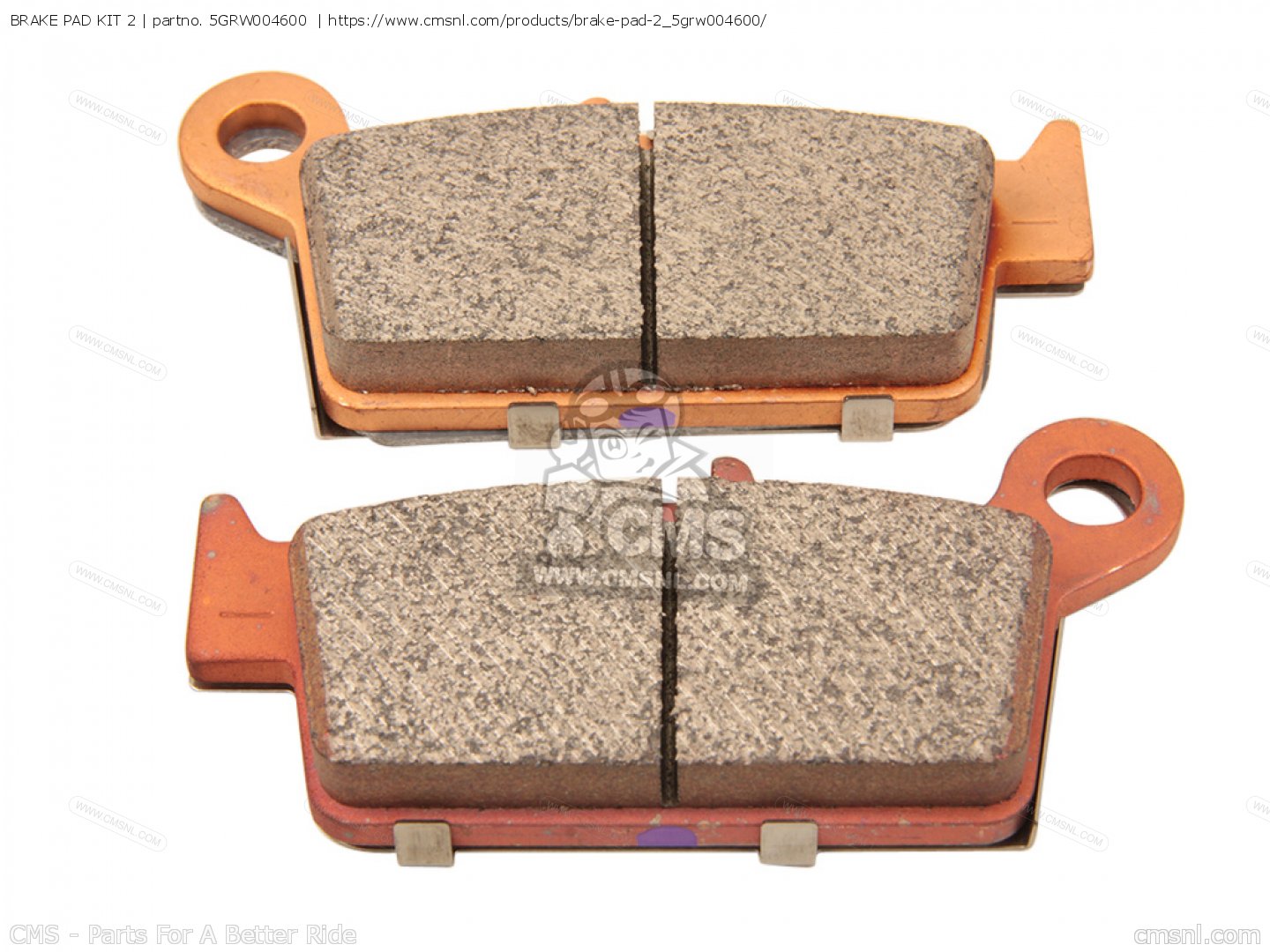 5GRW004600: BRAKE PAD KIT 2 (NAS) Yamaha - buy the 5GR-W0046-00-00 at CMSNL