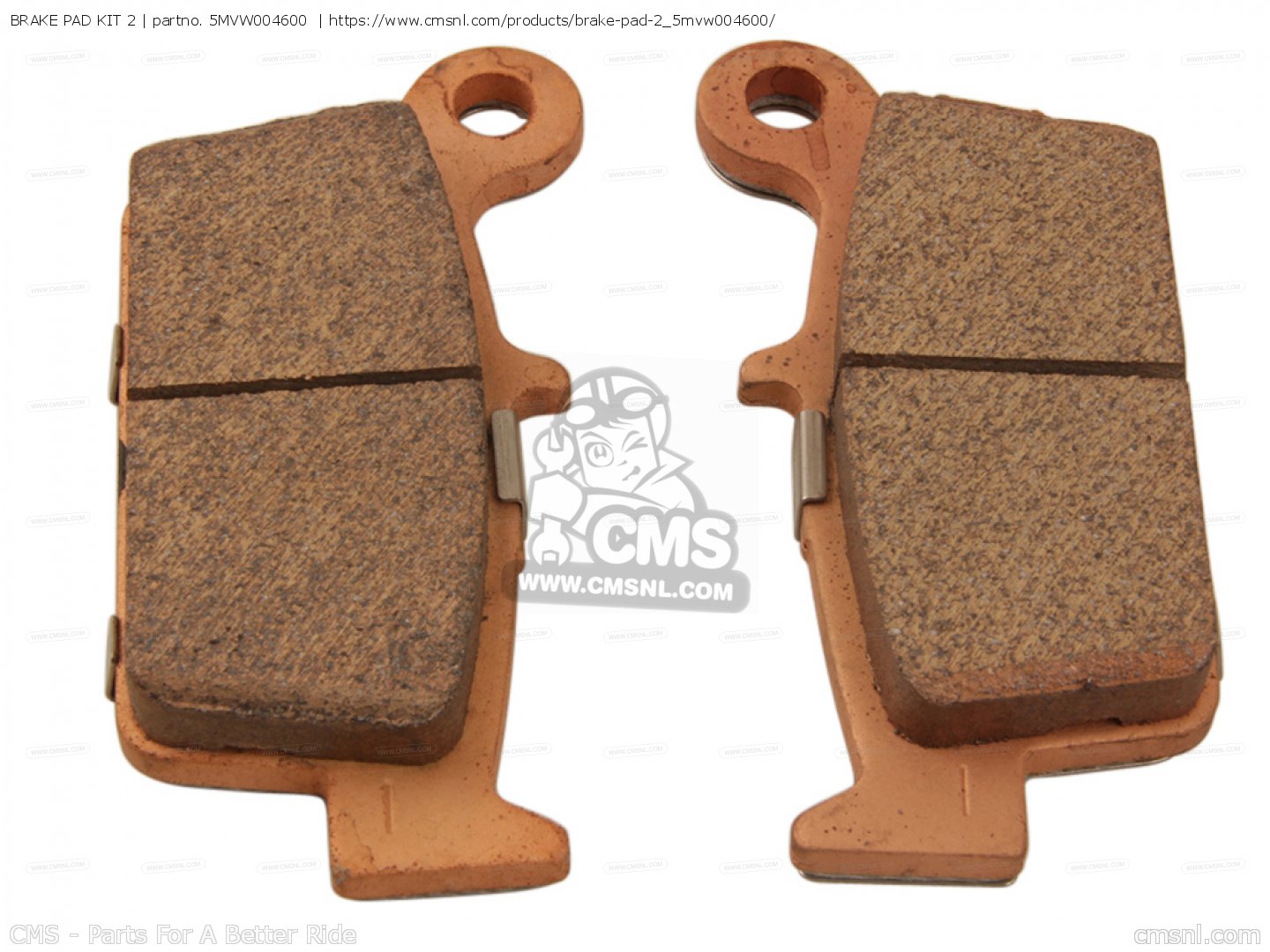 5MVW004600: BRAKE PAD KIT 2 (NAS) Yamaha - buy the 5MV-W0046-00-00 at CMSNL