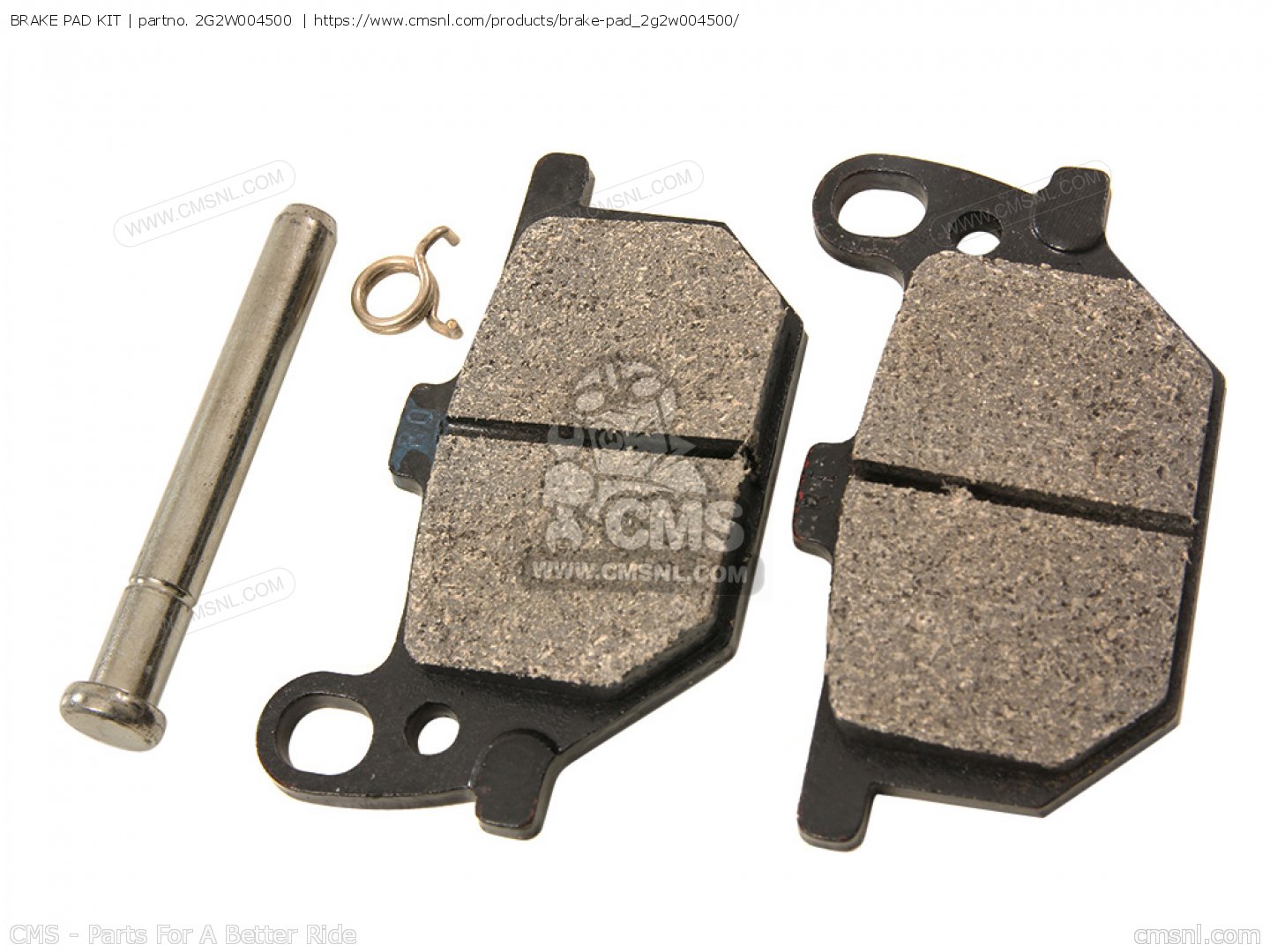2G2W004500: BRAKE PAD KIT (MCA) Yamaha - buy the 2G2-W0045-00-00 at CMSNL