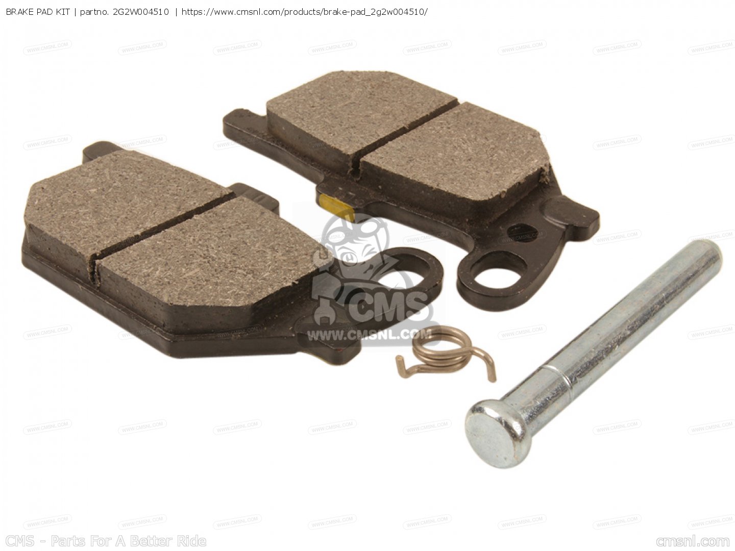 2G2W004510: BRAKE PAD KIT (MCA) Yamaha - buy the 2G2-W0045-10-00 at CMSNL