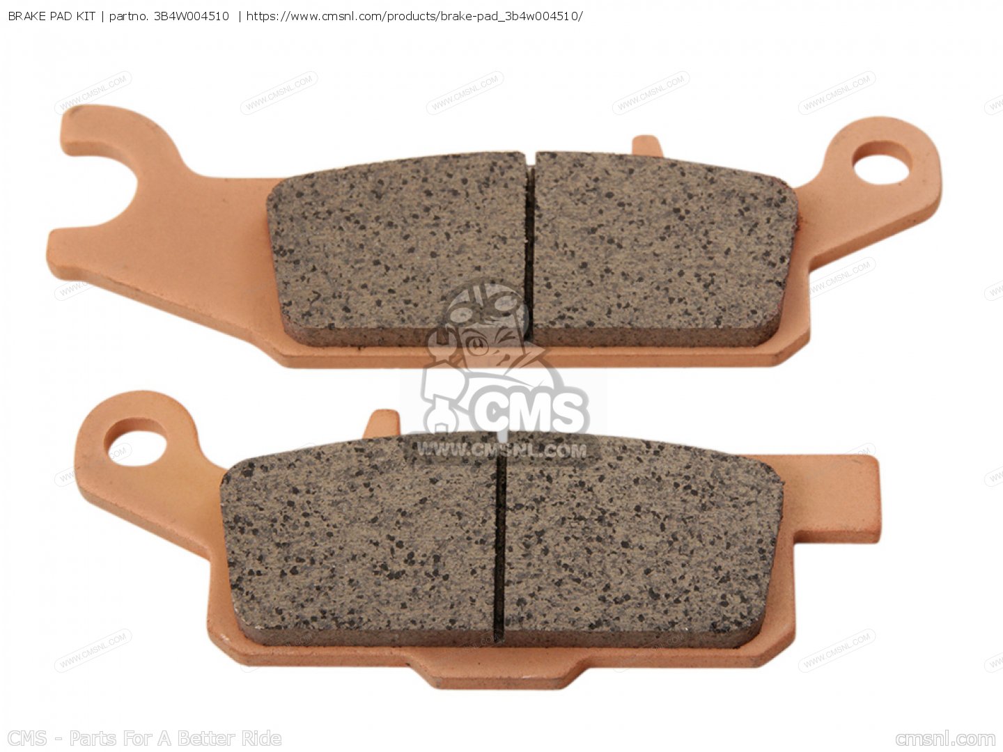 3B4W004510: Brake Pad Kit (nas) Yamaha - buy the 3B4-W0045-10-00 at CMSNL