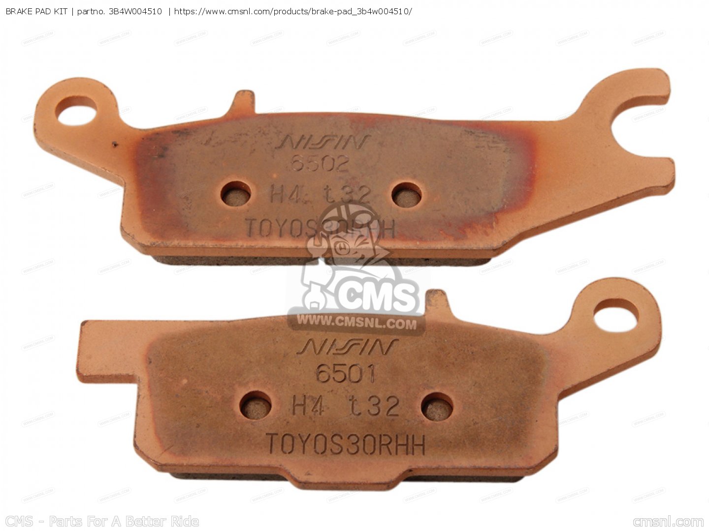 3B4W004510: Brake Pad Kit (nas) Yamaha - buy the 3B4-W0045-10-00 at CMSNL