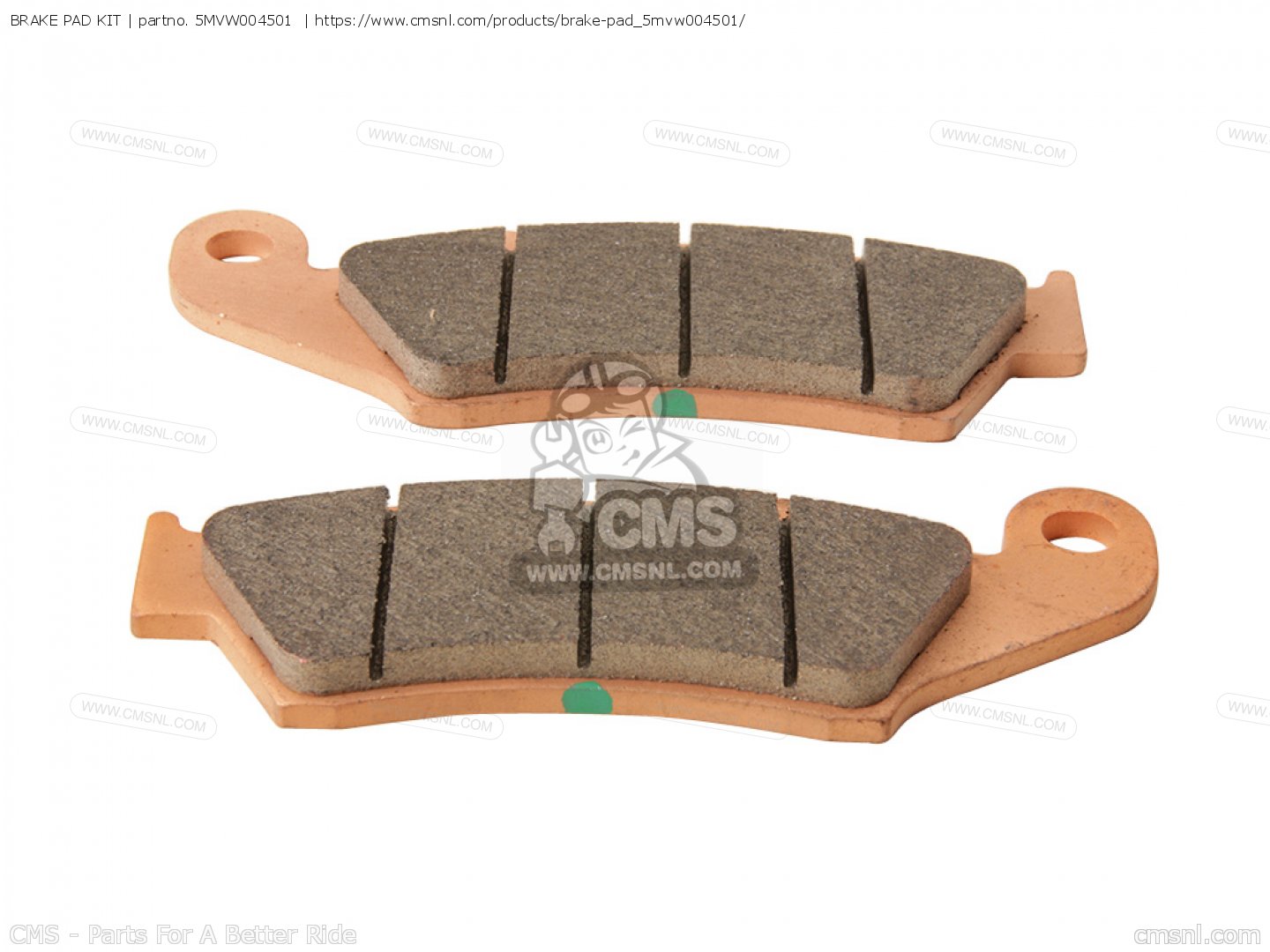 5MVW004501: BRAKE PAD KIT (NAS) Yamaha - buy the 5MV-W0045-01-00 at CMSNL