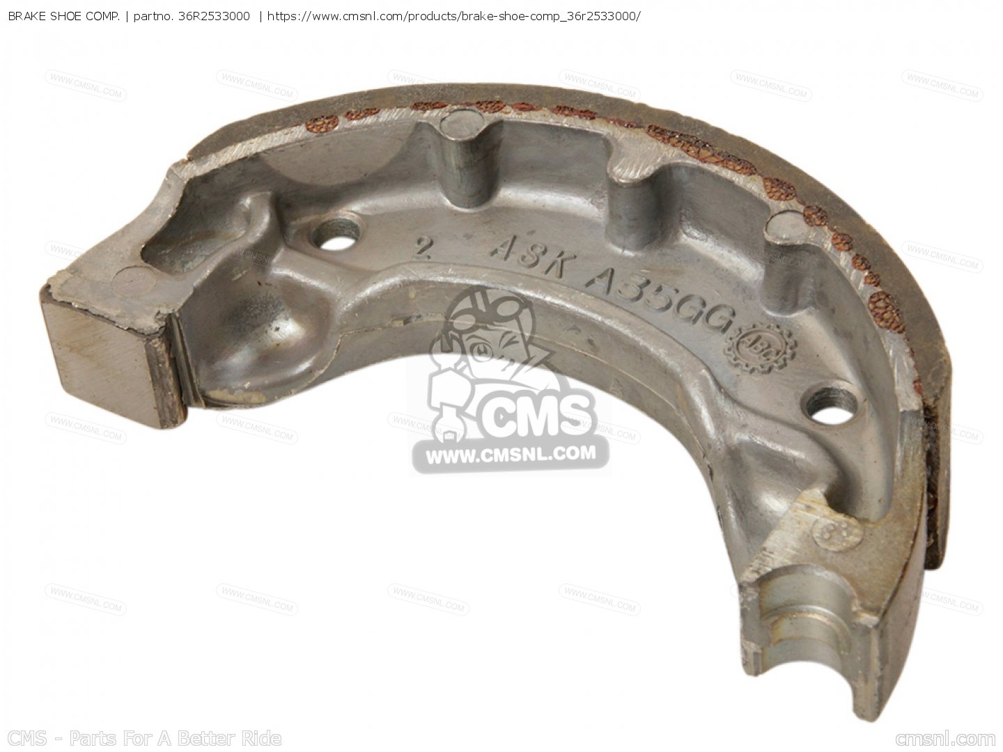 36R2533000: BRAKE SHOE COMP. (MCA) Yamaha - buy the 36R-25330-00-00 at ...