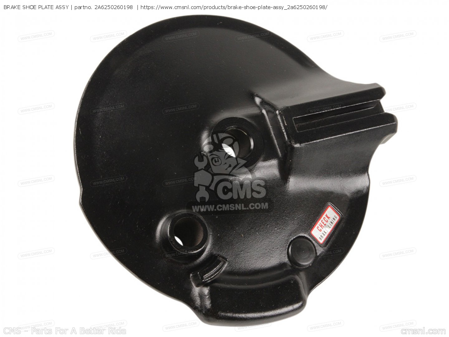 2A6250260198: Brake Shoe Plate Assy (nas) Yamaha - buy the 2A6-25026-01 ...