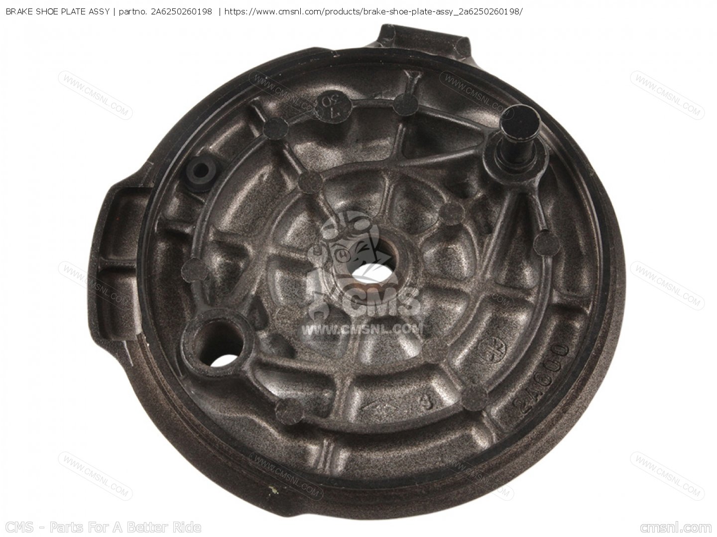 2A6250260198: Brake Shoe Plate Assy (nas) Yamaha - buy the 2A6-25026-01 ...