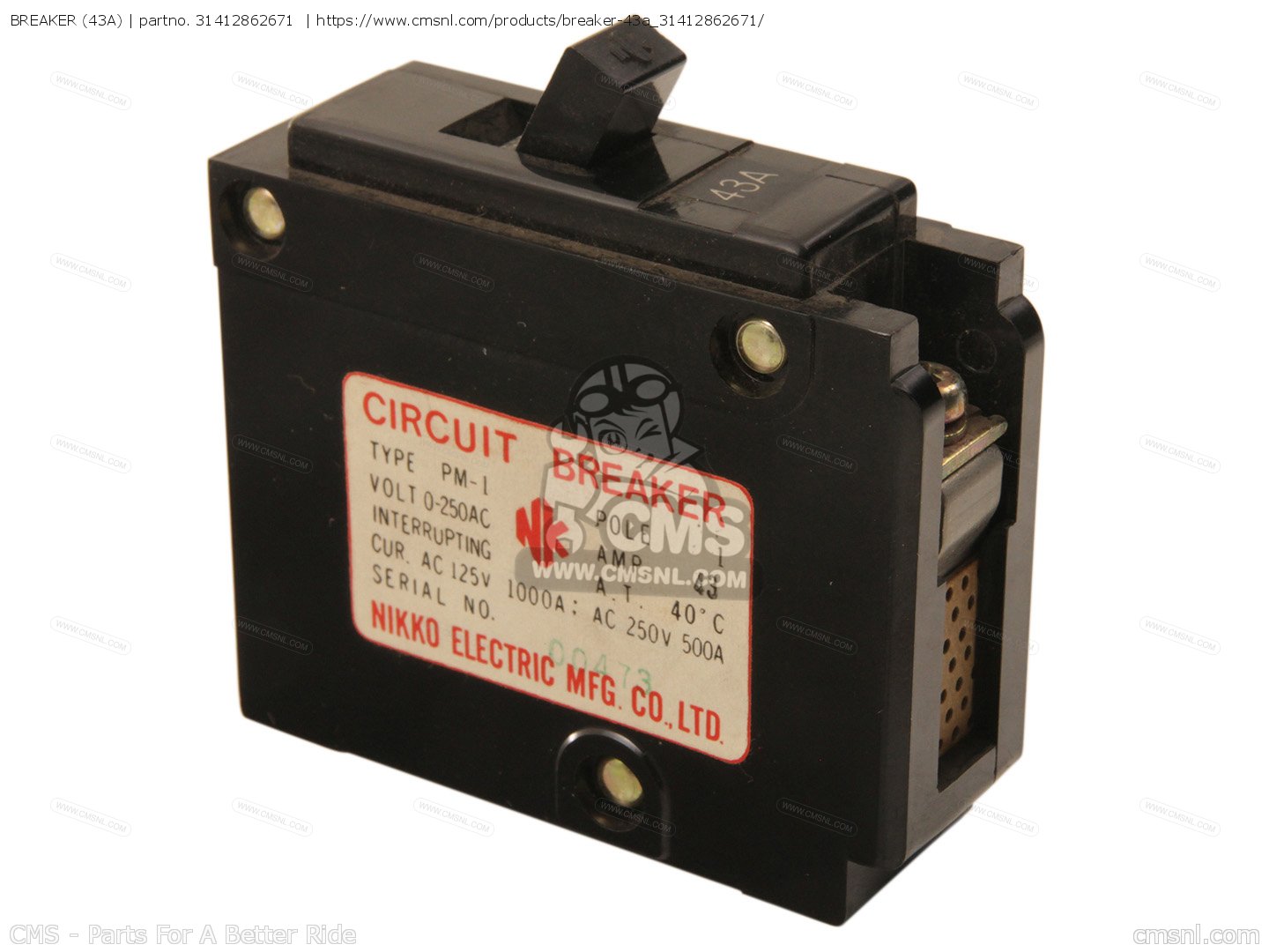 31412862671: Breaker (43a) Honda - buy the 31412-862-671 at CMSNL