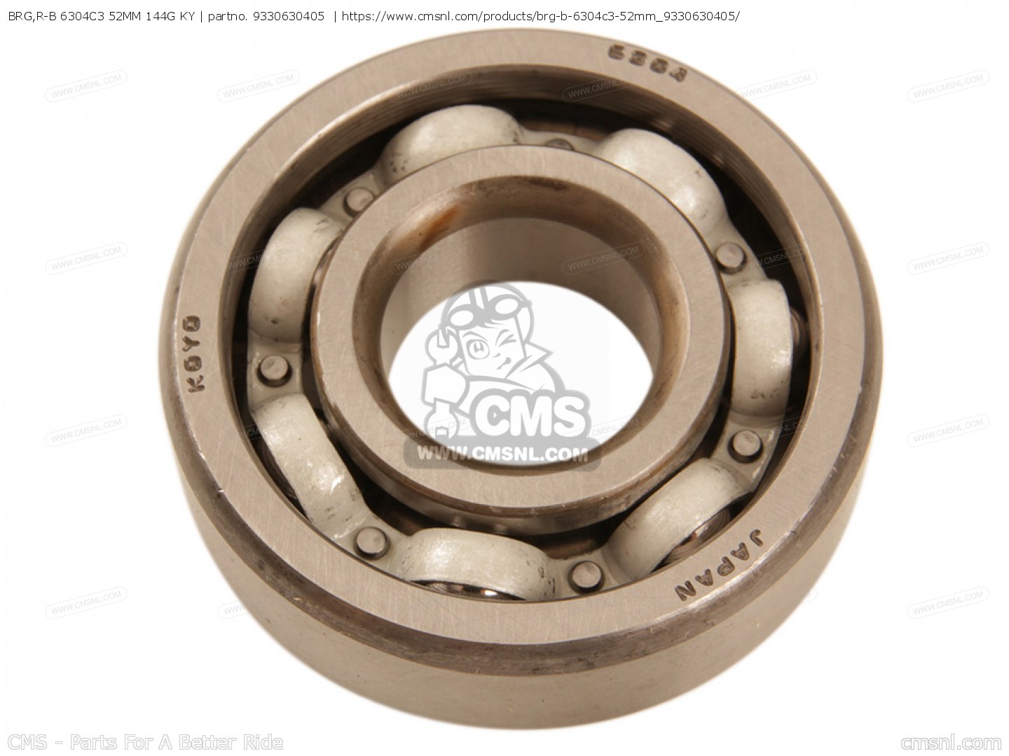 9330630405: Brg,r-b 6304c3 52mm 144g Ky Yamaha - buy the 93306-30405-00 ...