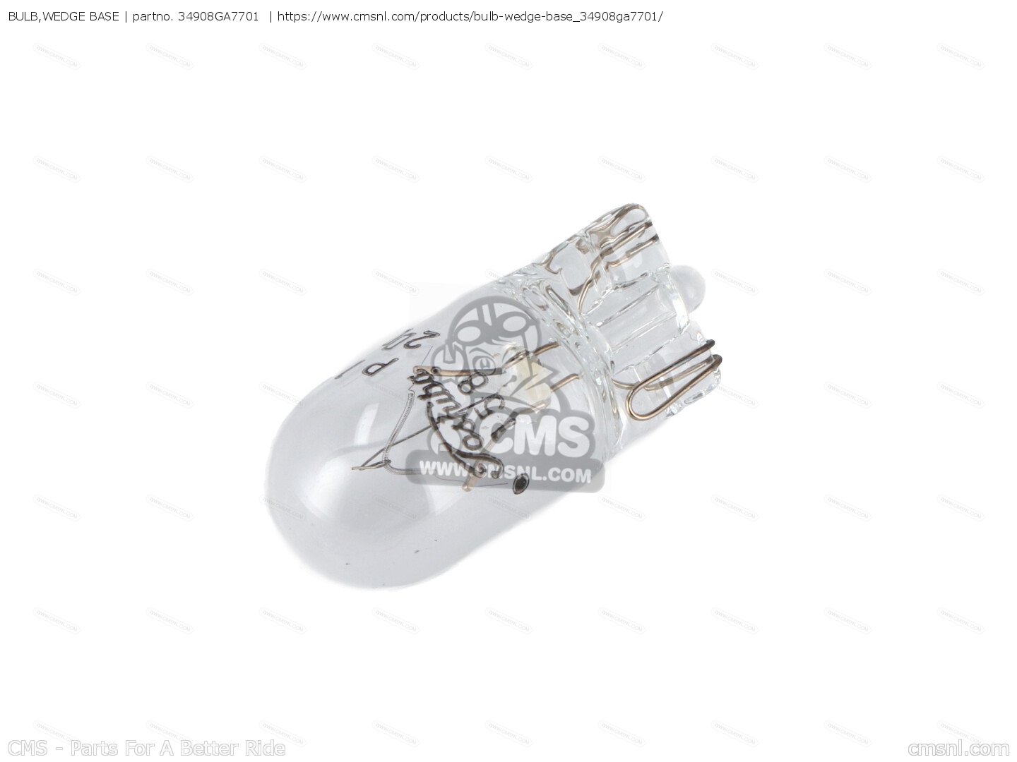 BULB (12V 2CP), WEDGE BASE 3W for Honda - order at CMSNL