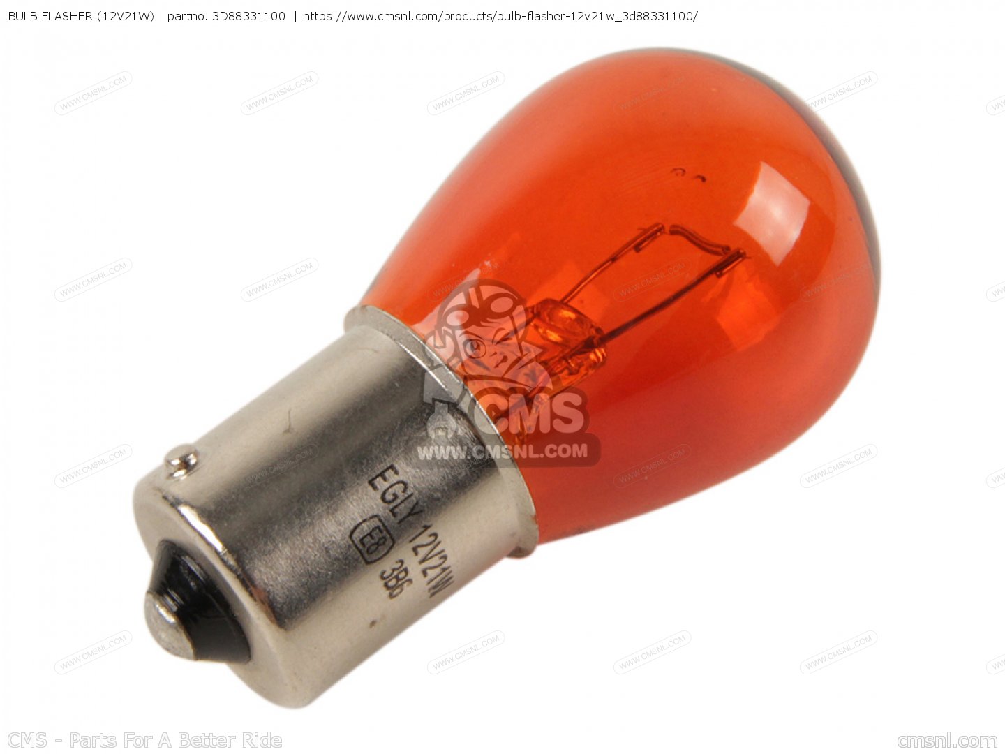 3D88331100: BULB FLASHER (12V21W) Yamaha - buy the 3D8-83311-00-00 at CMSNL
