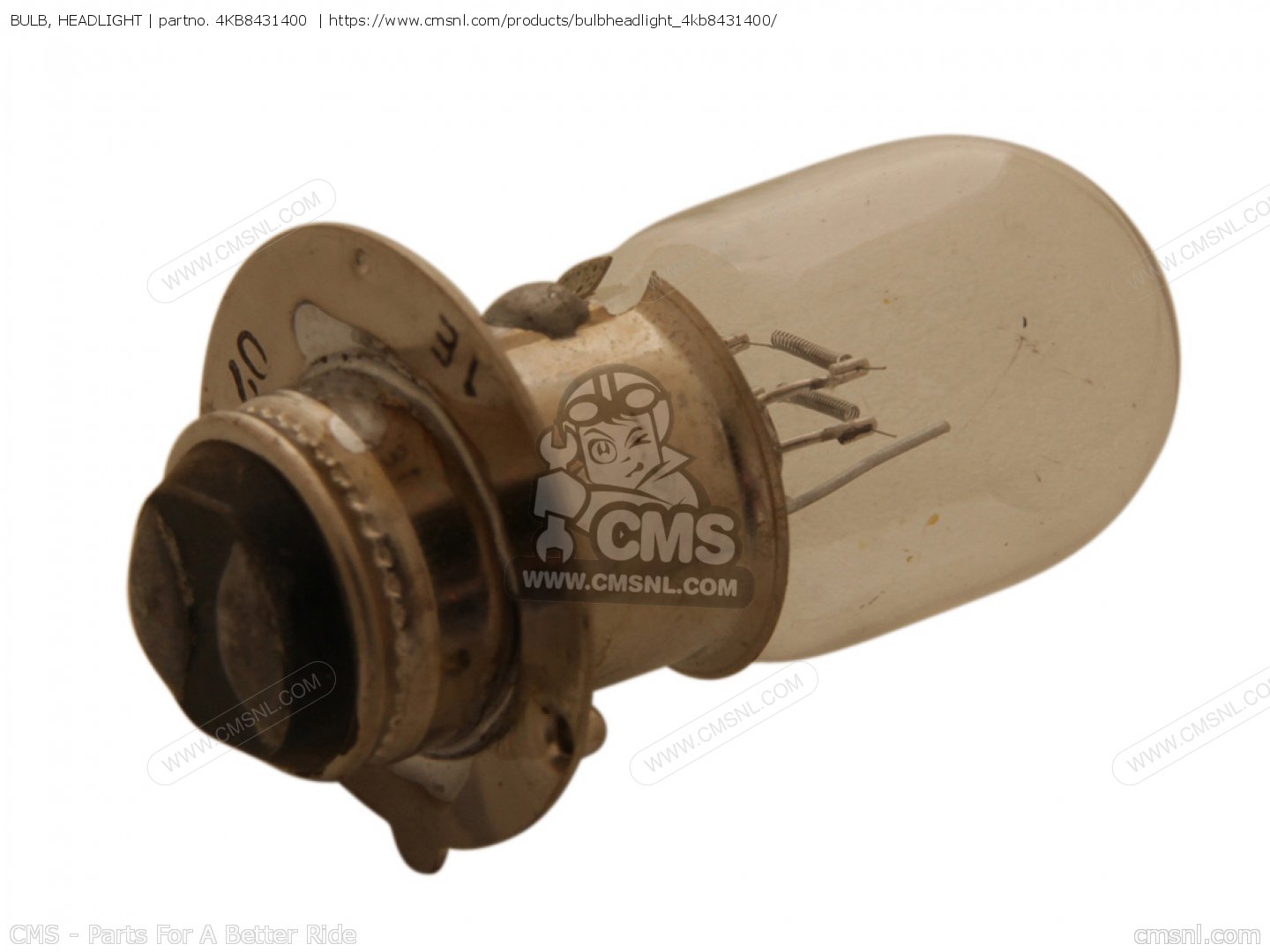4KB8431400: BULB, HEADLIGHT Yamaha - buy the 4KB-84314-00-00 at CMSNL