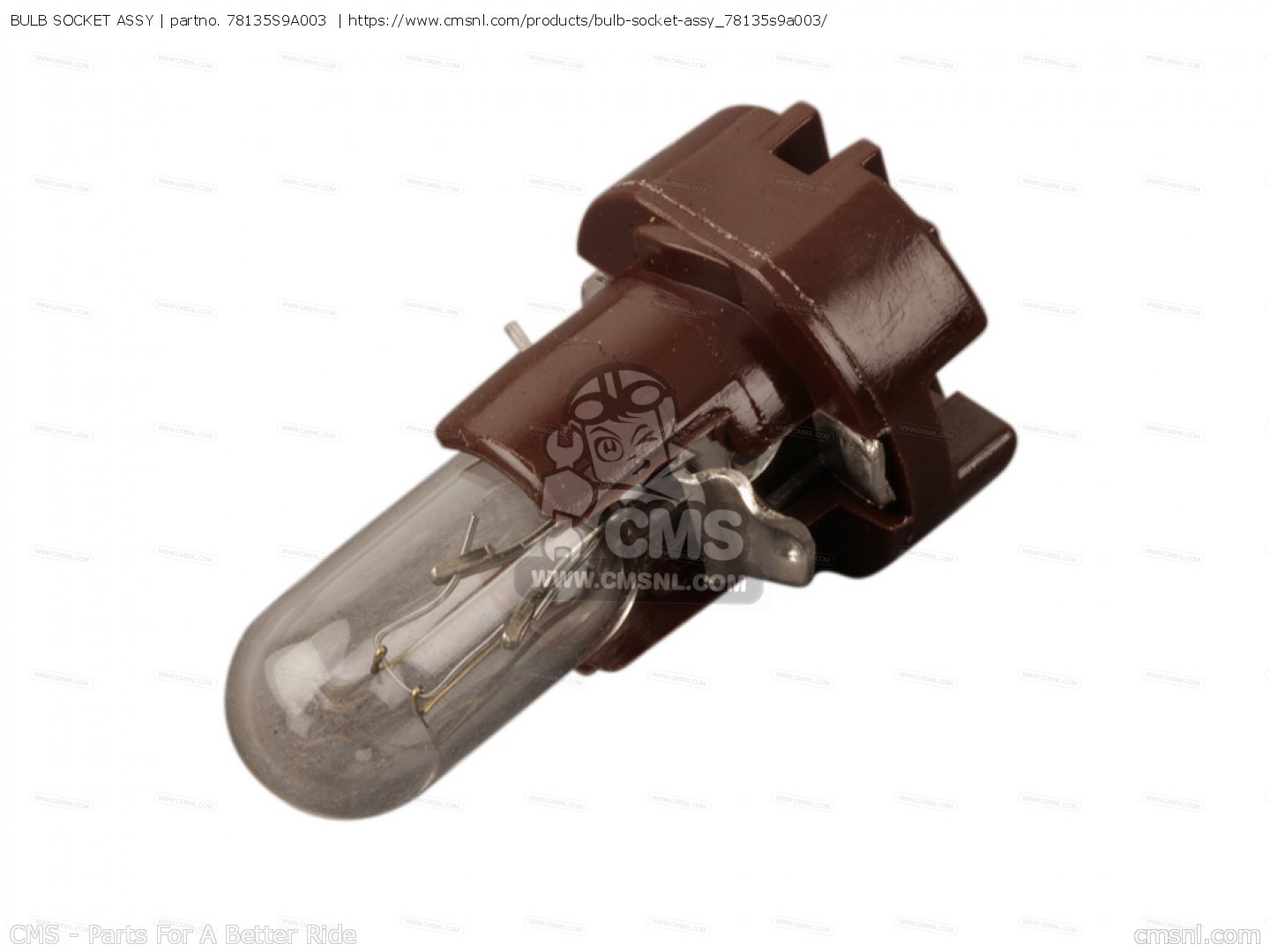 78135S9A003: BULB SOCKET ASSY Honda - buy the 78135-S9A-003 at CMSNL