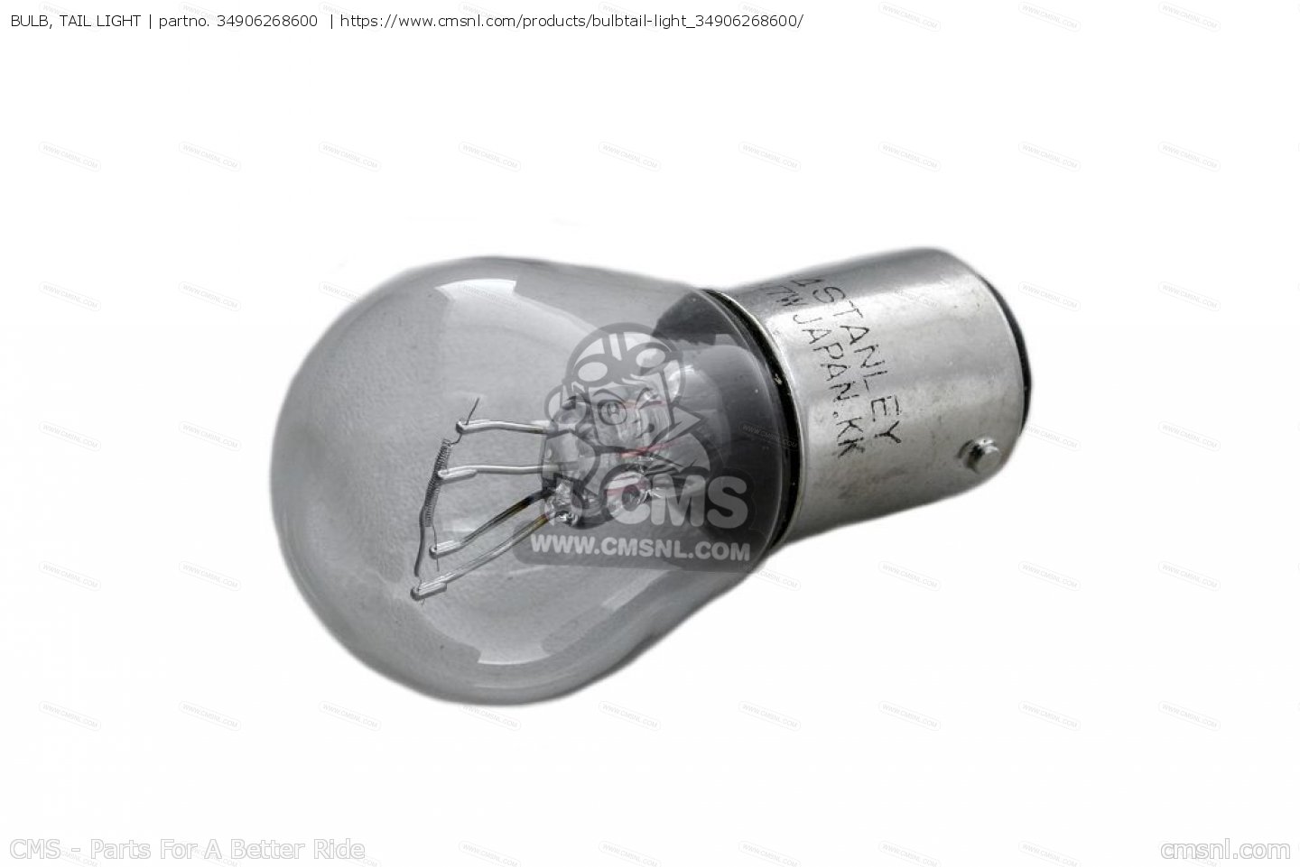34906268600: BULB, TAIL LIGHT Honda - buy the 34906-268-600 at CMSNL