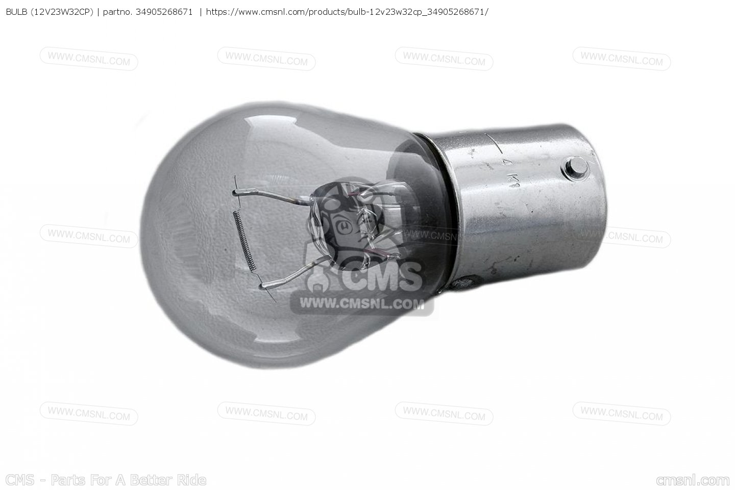 34905268671: BULB, WINKER Honda - buy the 34905-268-671 at CMSNL
