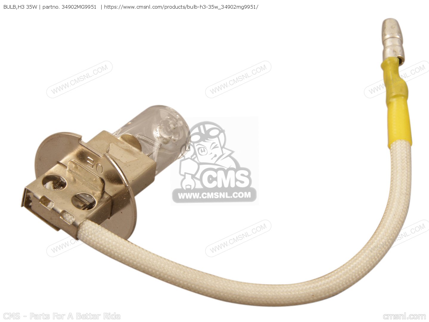 34902MG9951: Bulb,h3 35w Honda - buy the 34902-MG9-951 at CMSNL