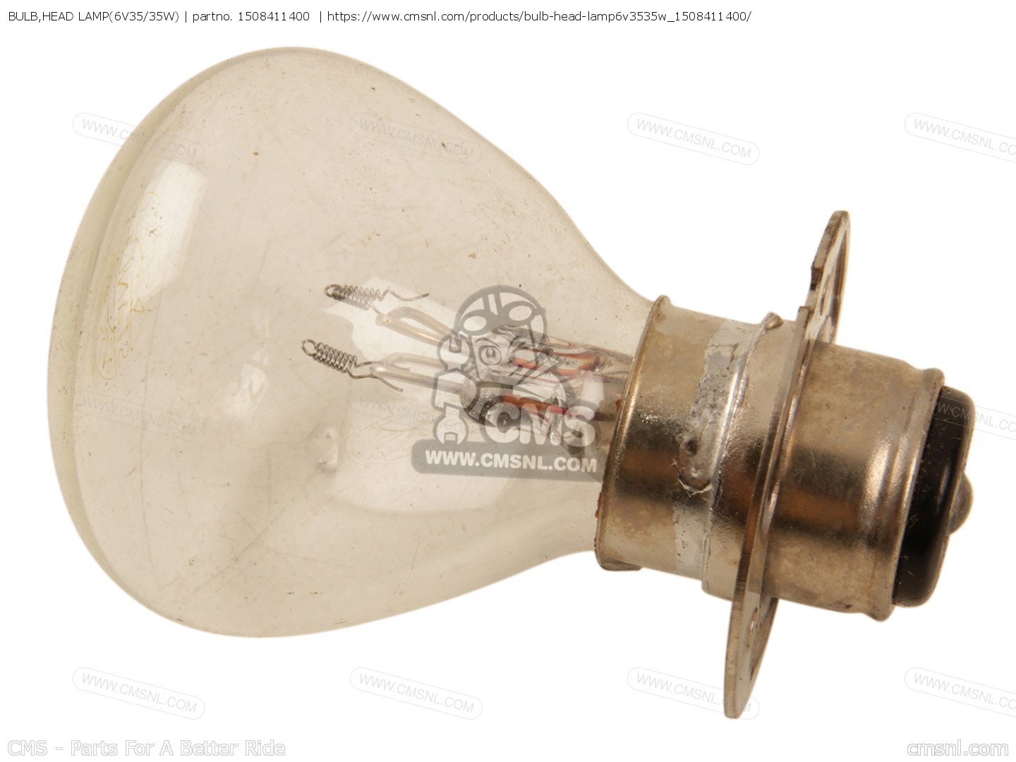 1508411400: Bulb,head Lamp(6v35/35w) Yamaha - buy the 150-84114-00 at CMSNL